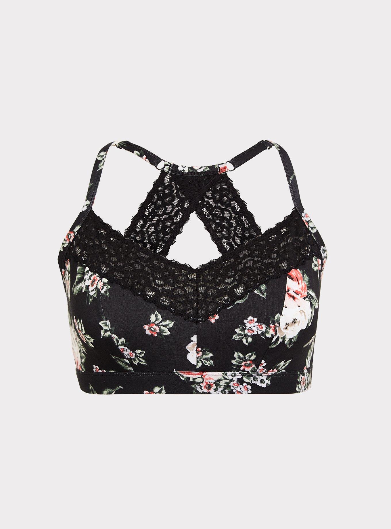 Plus Size - Floral Cotton Racerback Bralette - Torrid