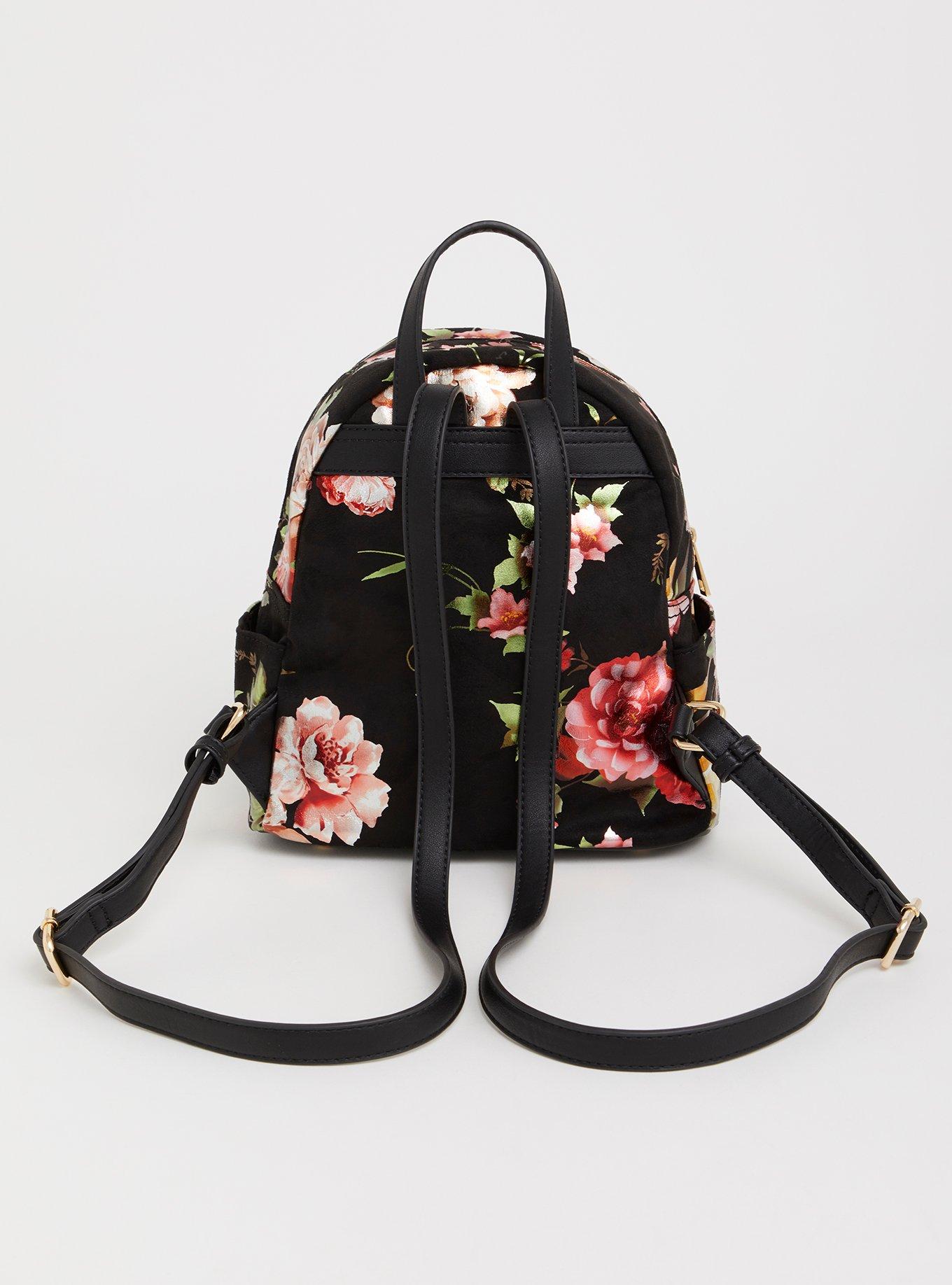 Plus Size - Black Floral Foil Backpack - Torrid