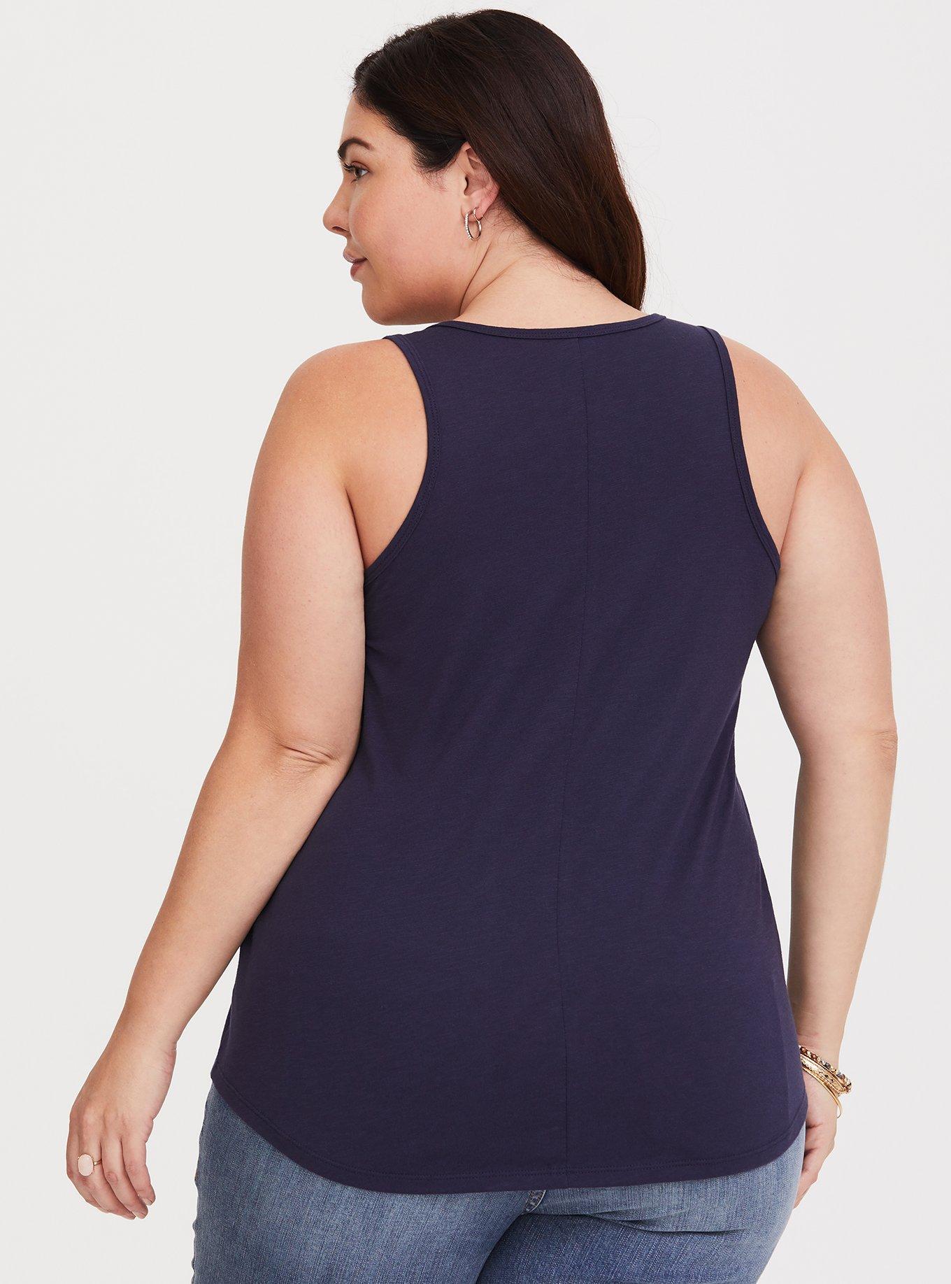 Plus Size - Navy Drinks Well Slim Fit Tank - Torrid
