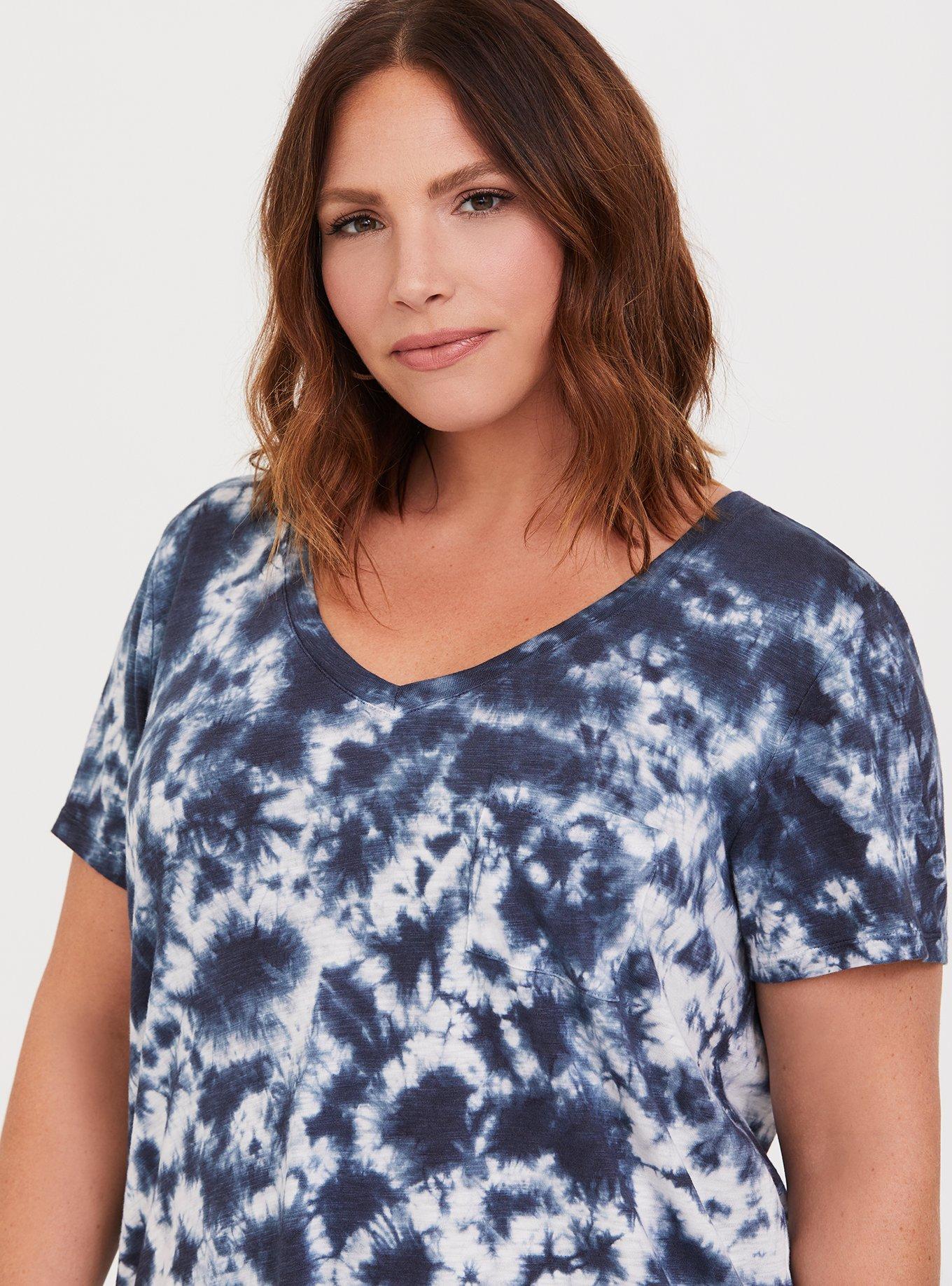 Plus Size - Premium Tie-Dye Pocket V-Neck Tee - Torrid