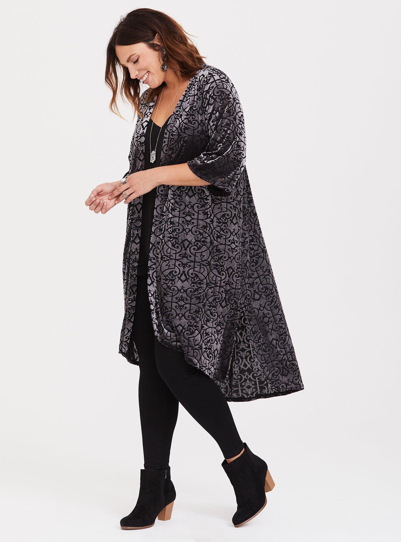 Plus Size - Outlander A. Malcolm's Print Shop Burnout Kimono - Torrid