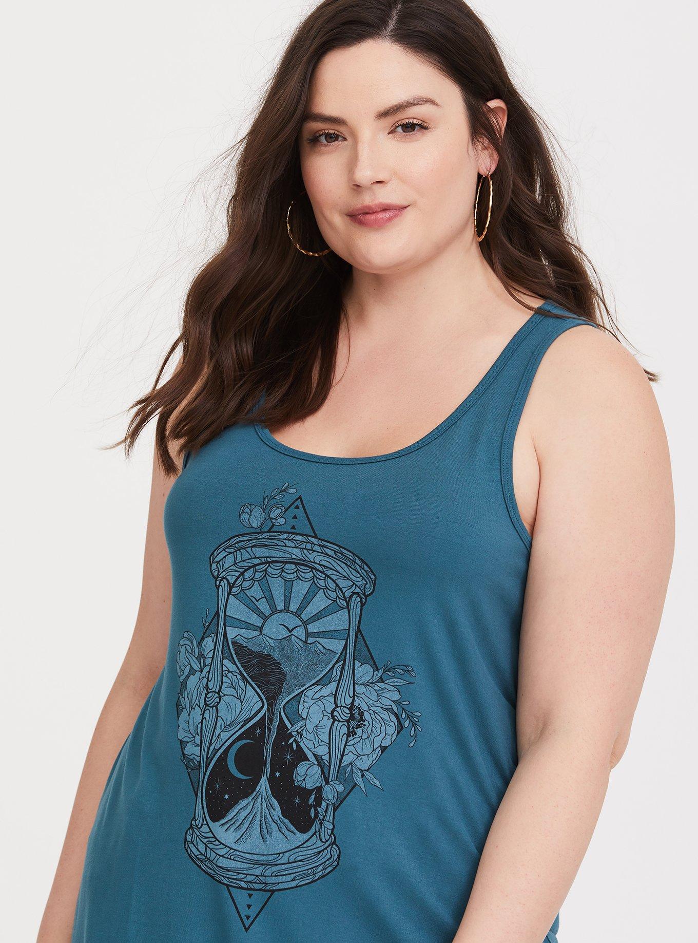 Plus Size - Teal Hourglass Slim Fit Tank - Torrid