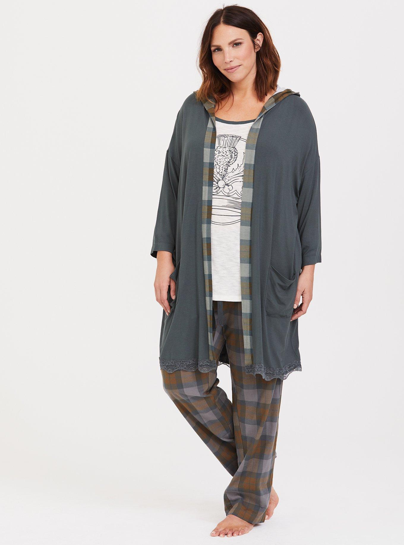 Plus Size - Outlander Plaid Hooded Sleep Robe - Torrid