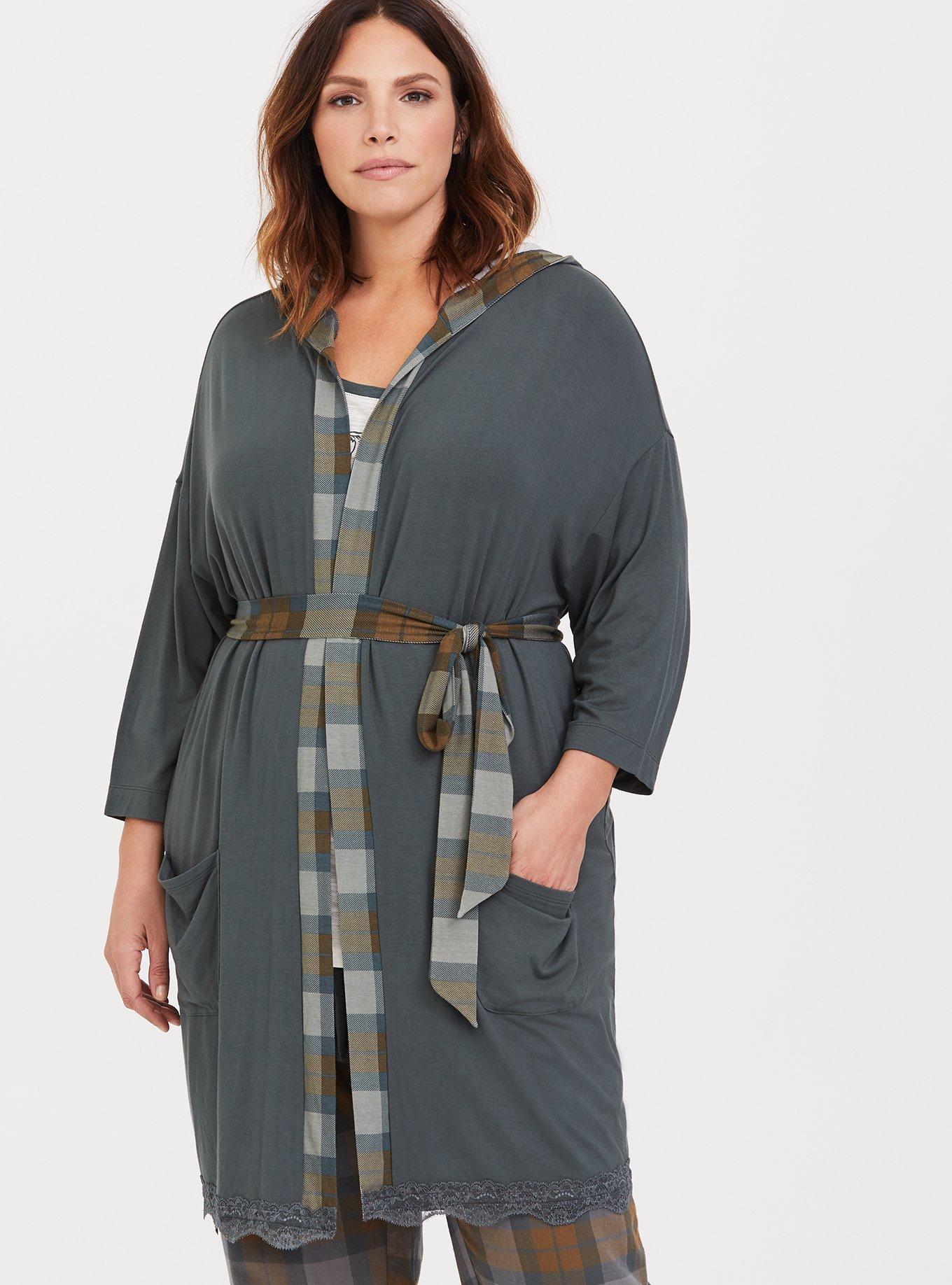 Plus Size - Outlander Plaid Hooded Sleep Robe - Torrid