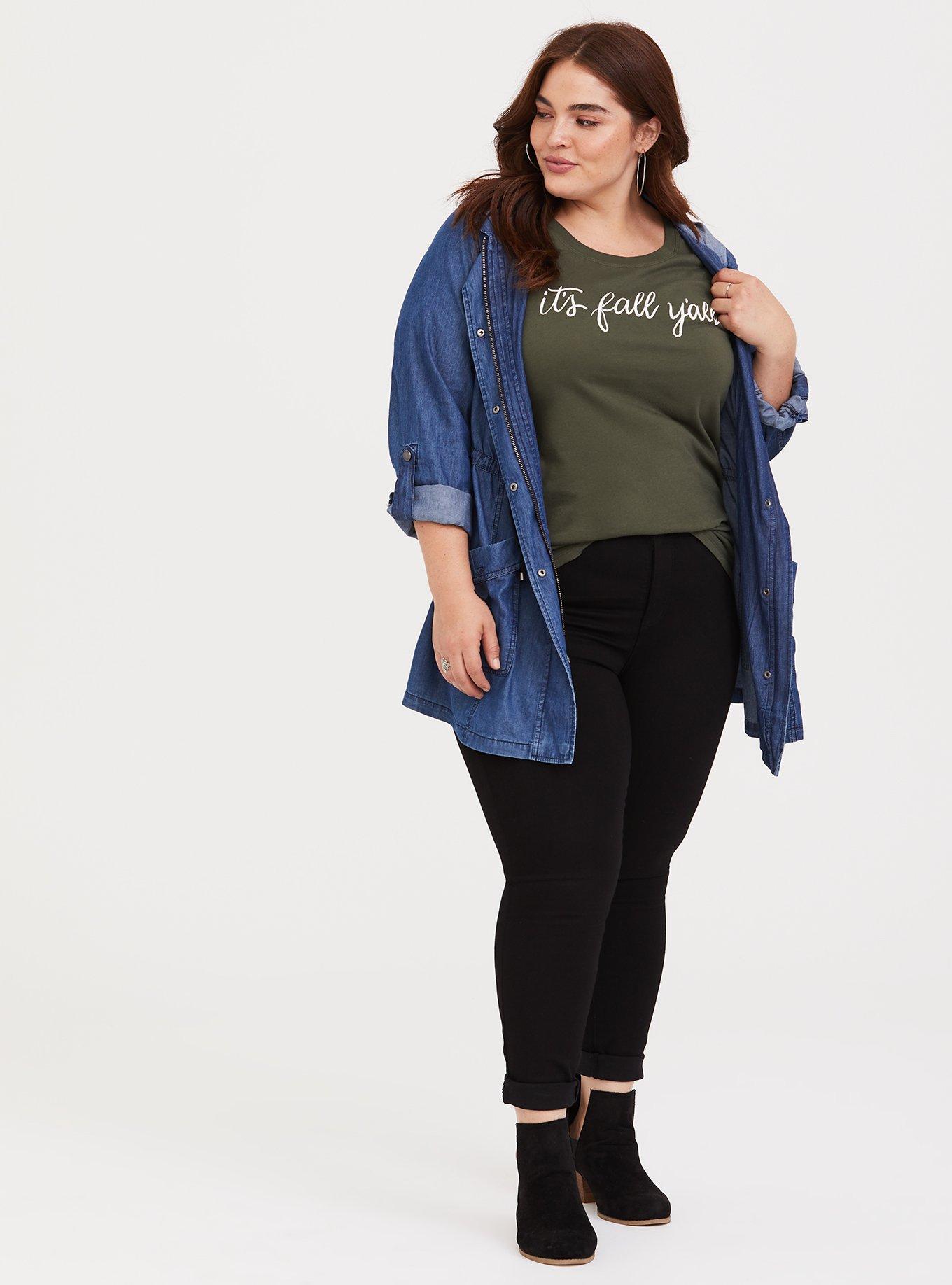 Plus Size - Olive Fall Slim Fit Tee - Torrid