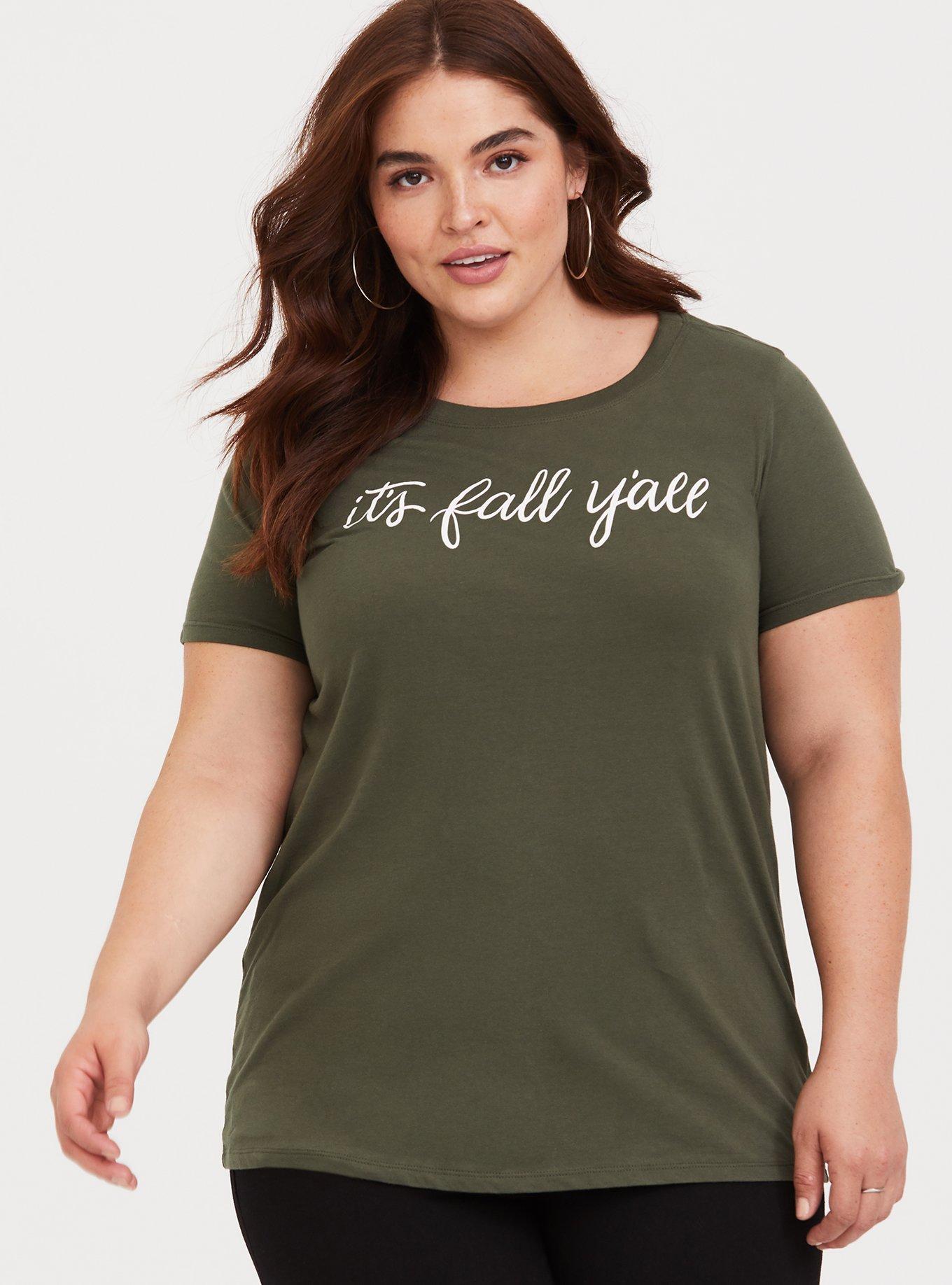 Plus Size - Olive Fall Slim Fit Tee - Torrid