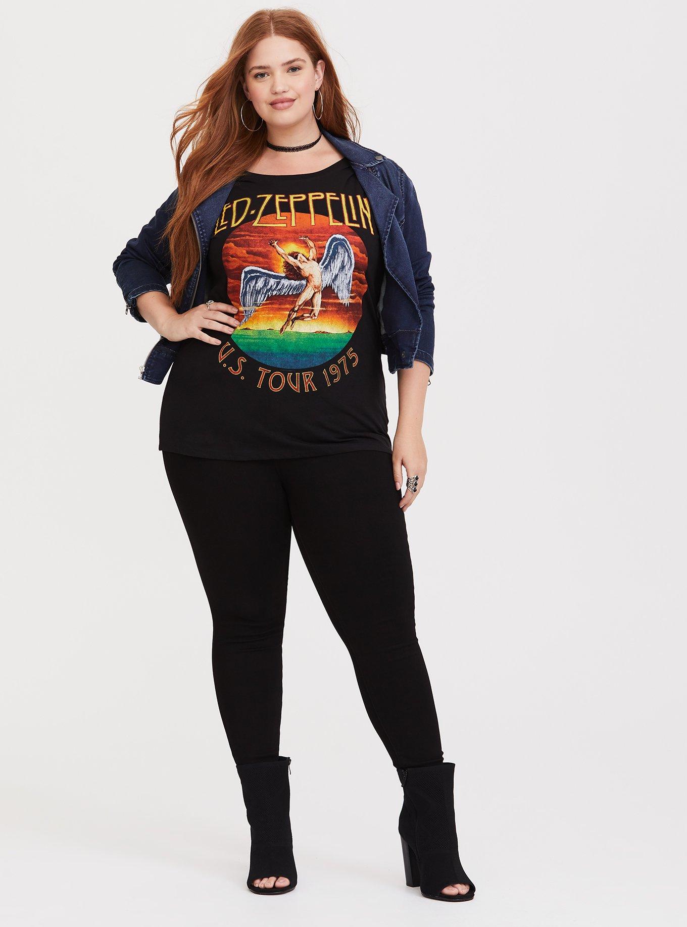 Plus Size - Led Zeppelin Black Crew Slim Fit Tee - Torrid