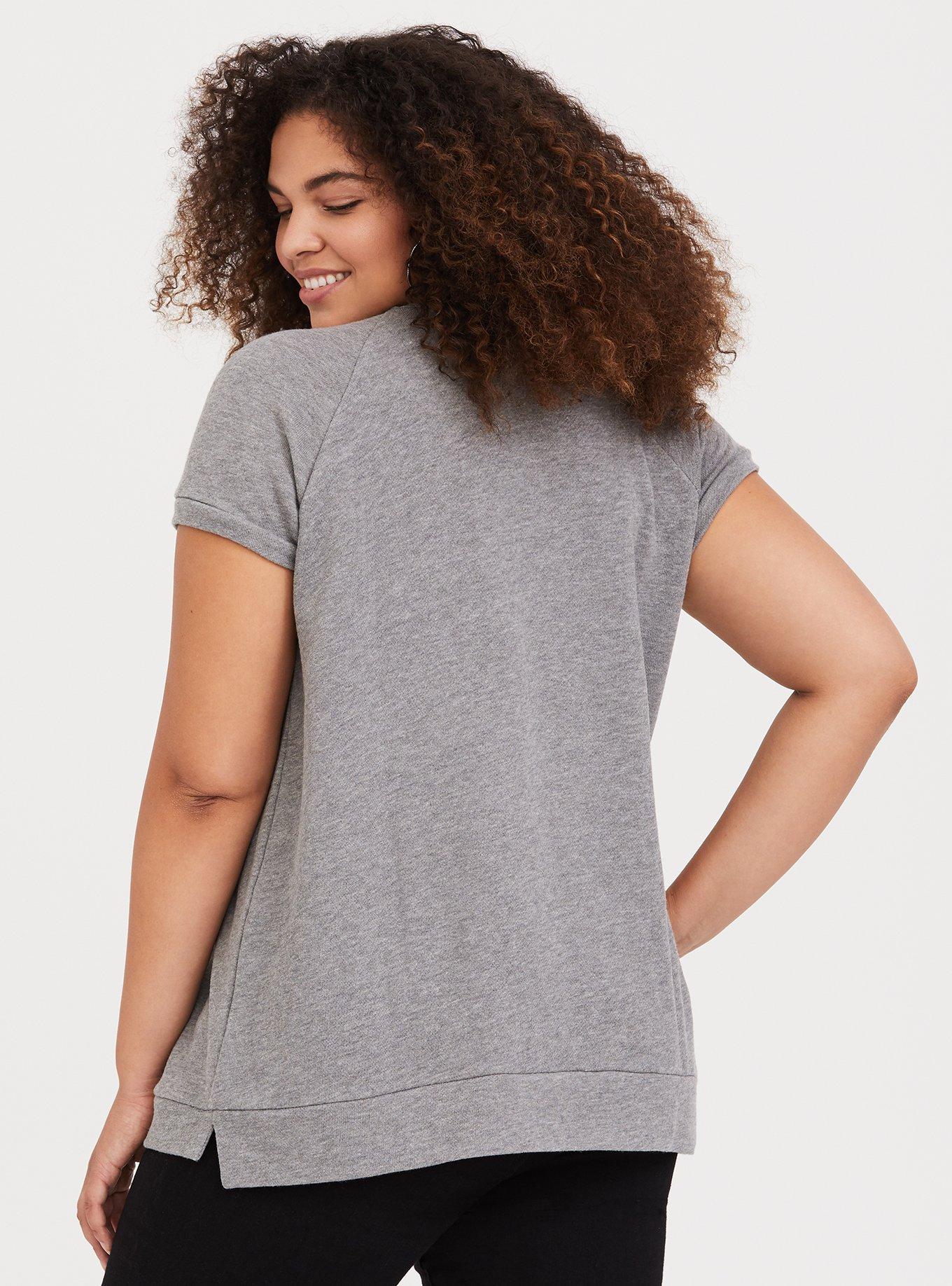 Plus Size - Heather Grey Embellished Sweatshirt - Torrid