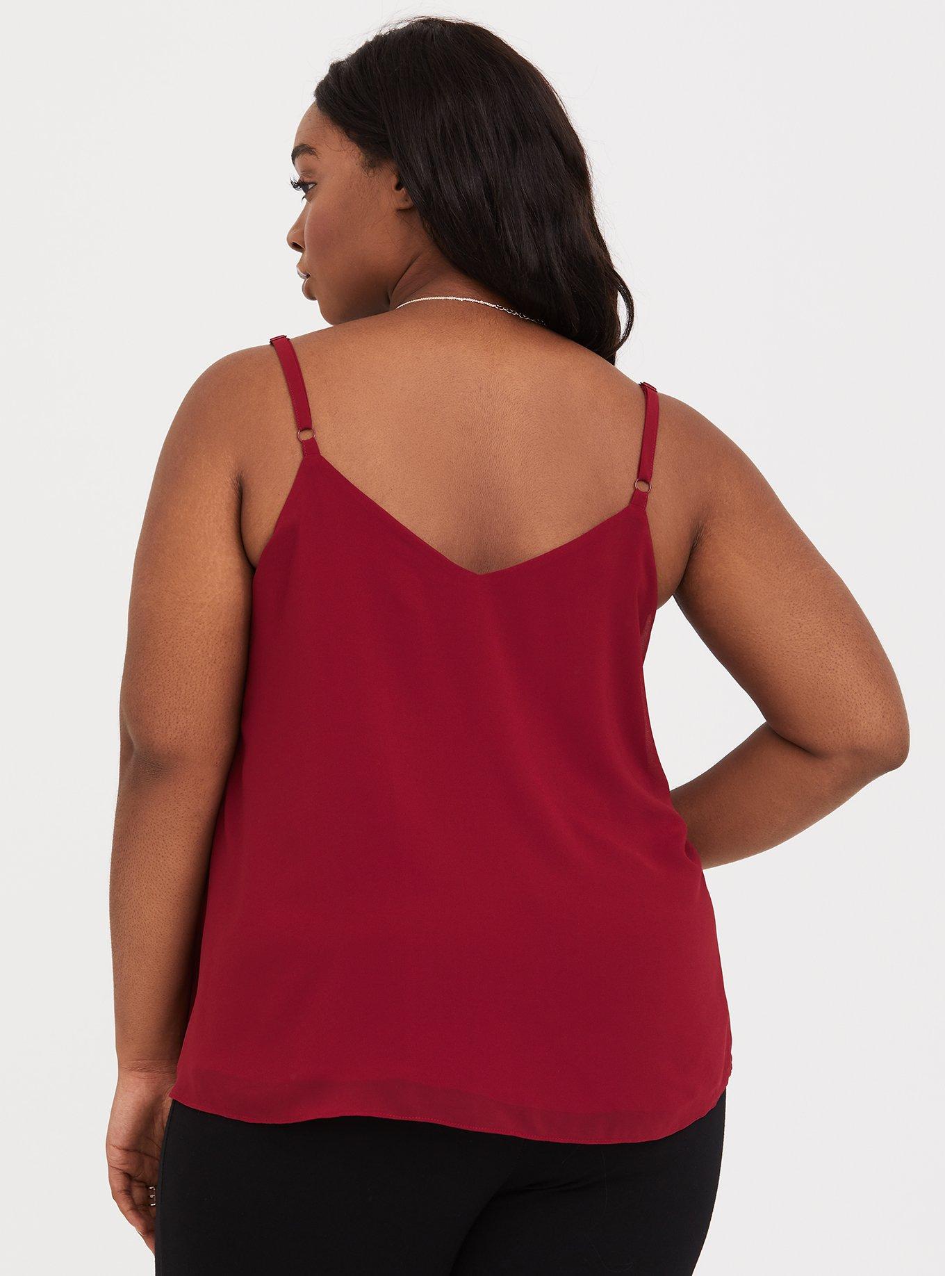 Plus Size - Sophie - Red Double Layer Georgette Swing Cami - Torrid