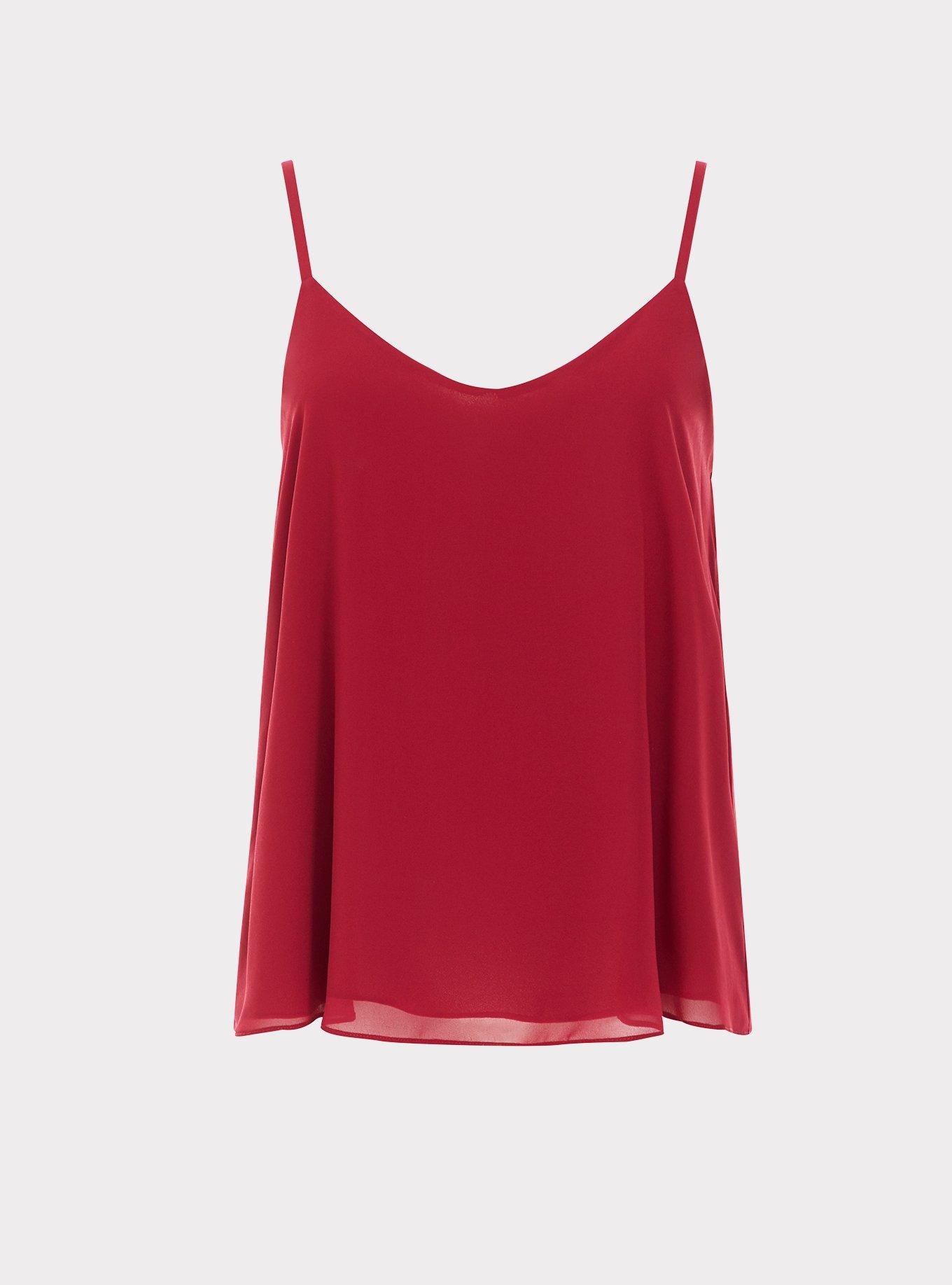 Plus Size - Sophie - Red Double Layer Georgette Swing Cami - Torrid