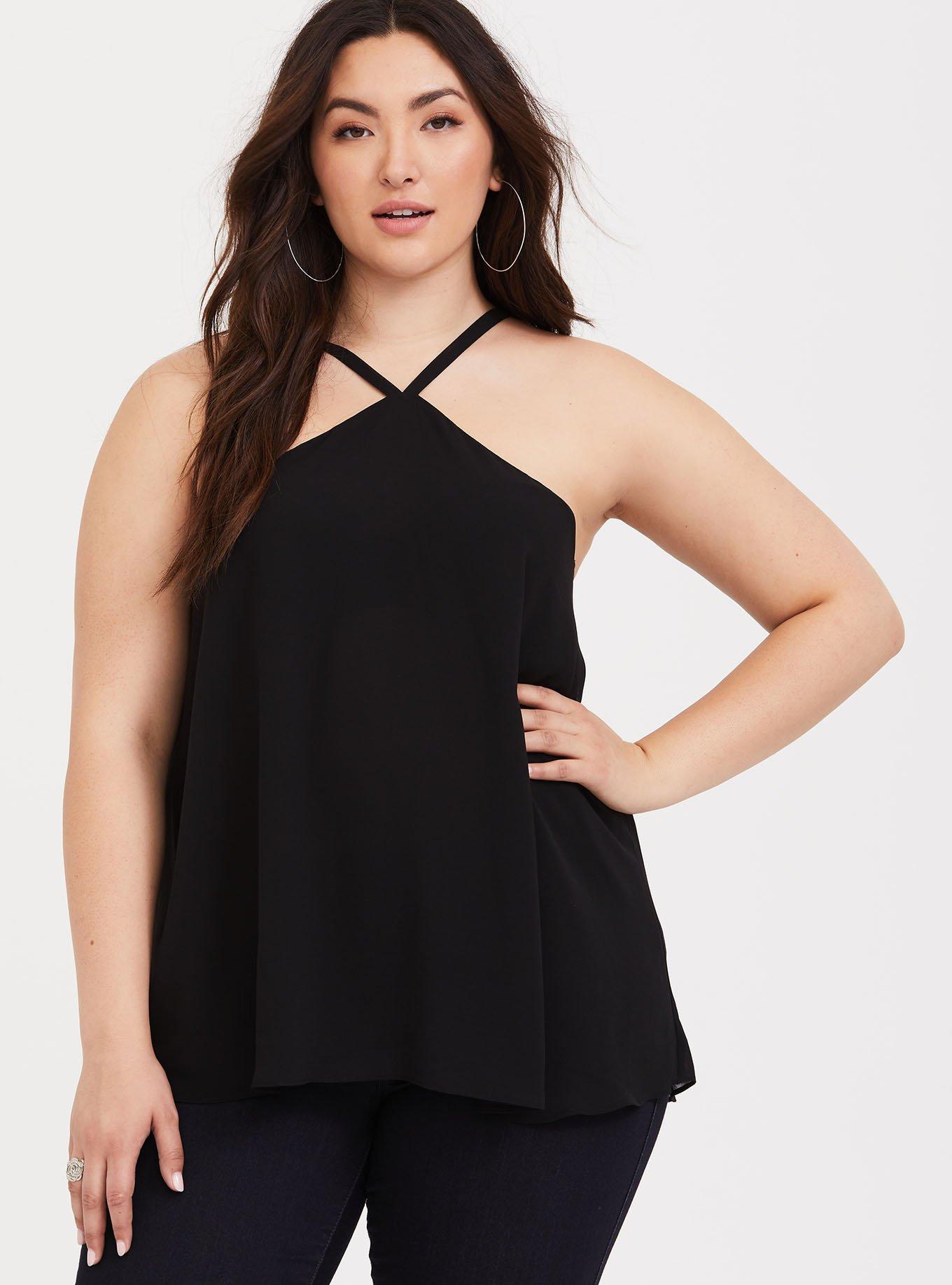 Plus Size - Black Halter Chiffon Cami - Torrid