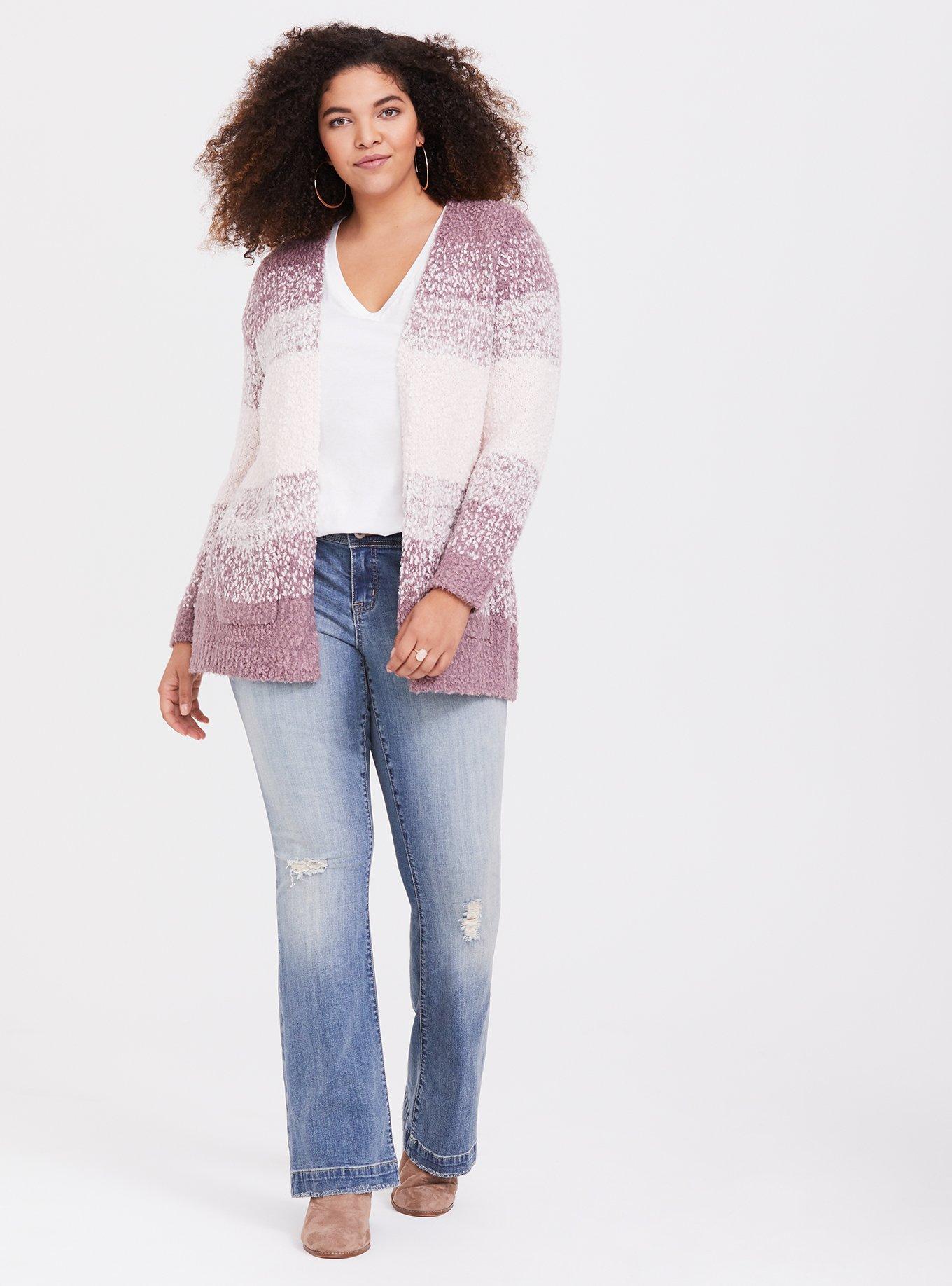 Plus Size - Pink Ombre Textured Cardigan - Torrid