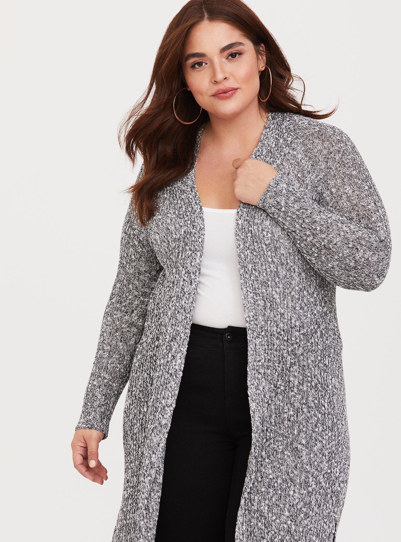Plus Size - Grey Knit Duster - Torrid