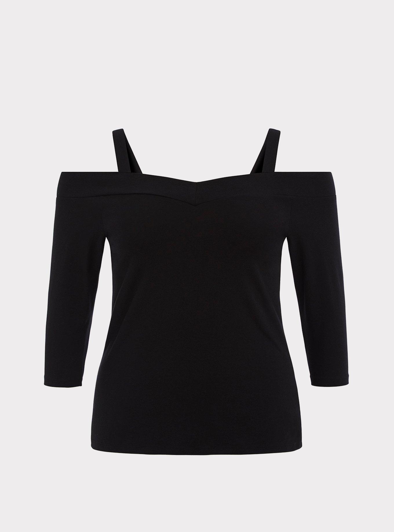 Plus Size - Black Cold Shoulder Foxy Tee - Torrid