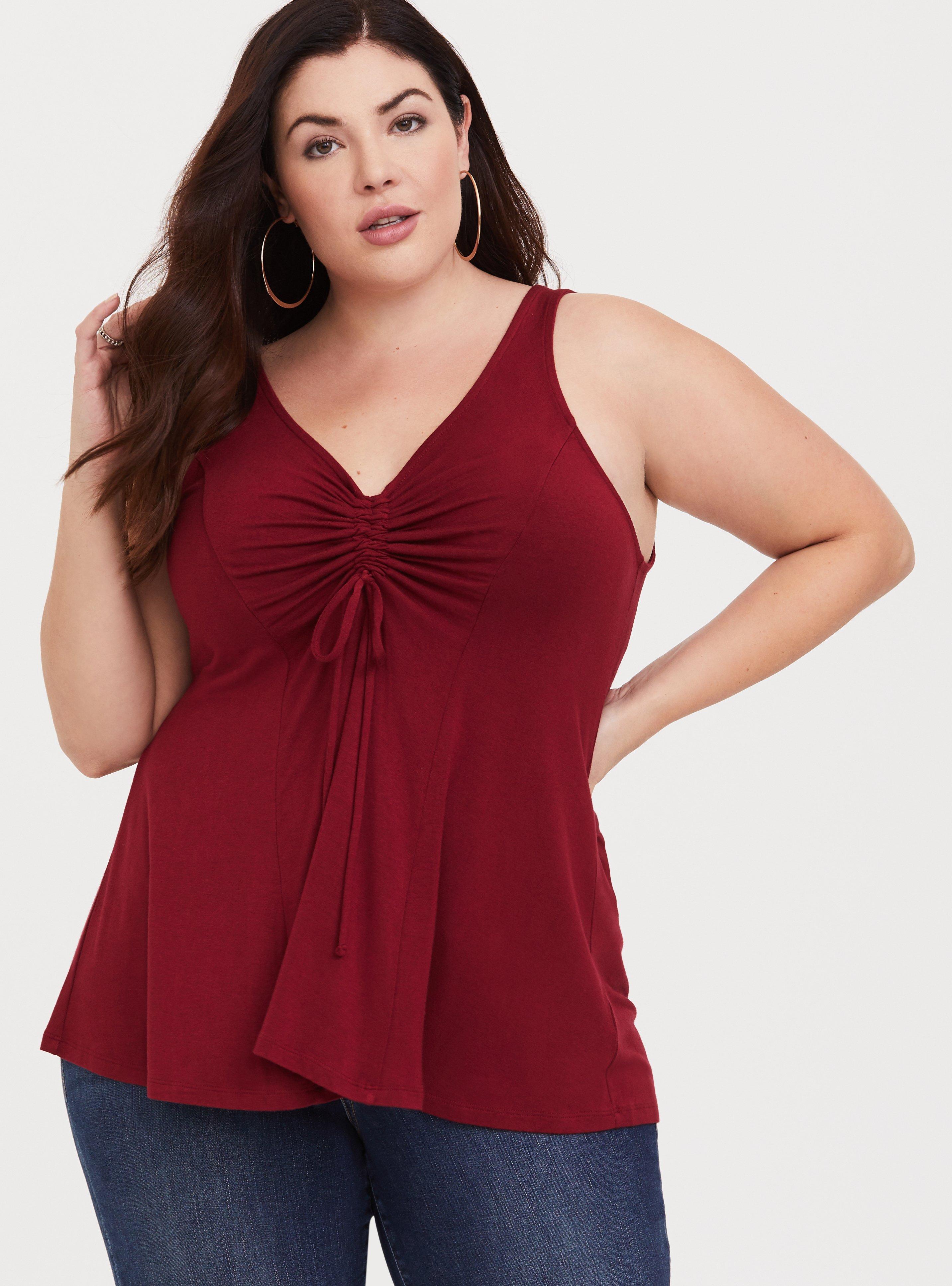 Plus Size - Super Soft Red Cinched Tank - Torrid