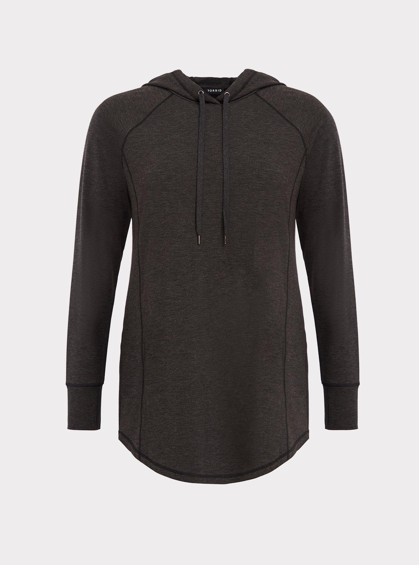 Plus Size - Grey Hooded French Terry Pullover - Torrid