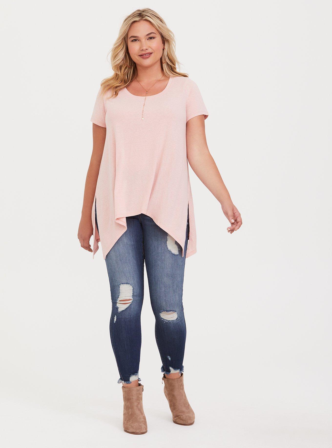 Plus Size - Premium Blush Pink Sharkbite Tunic - Torrid