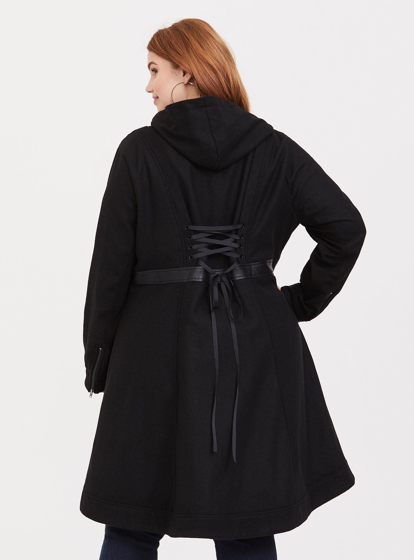 Plus Size - Her Universe Doctor Who Black Lace Back Coat - Torrid