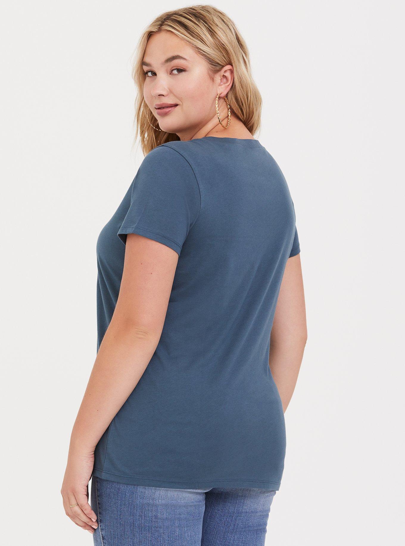 Plus Size - Overthink This Teal Slim Fit Tee - Torrid