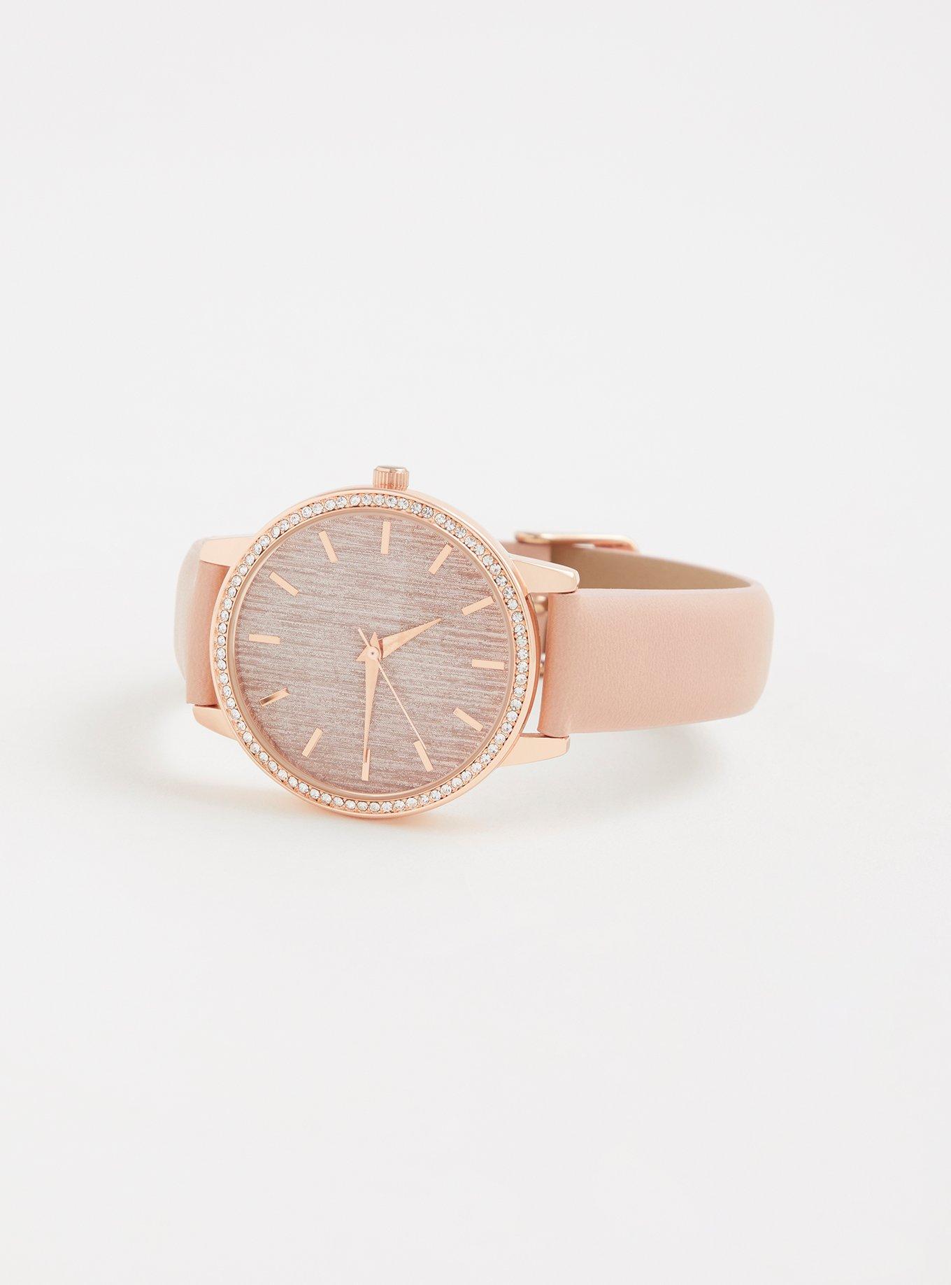 Plus Size - Rose Gold Glitter Face Watch - Torrid