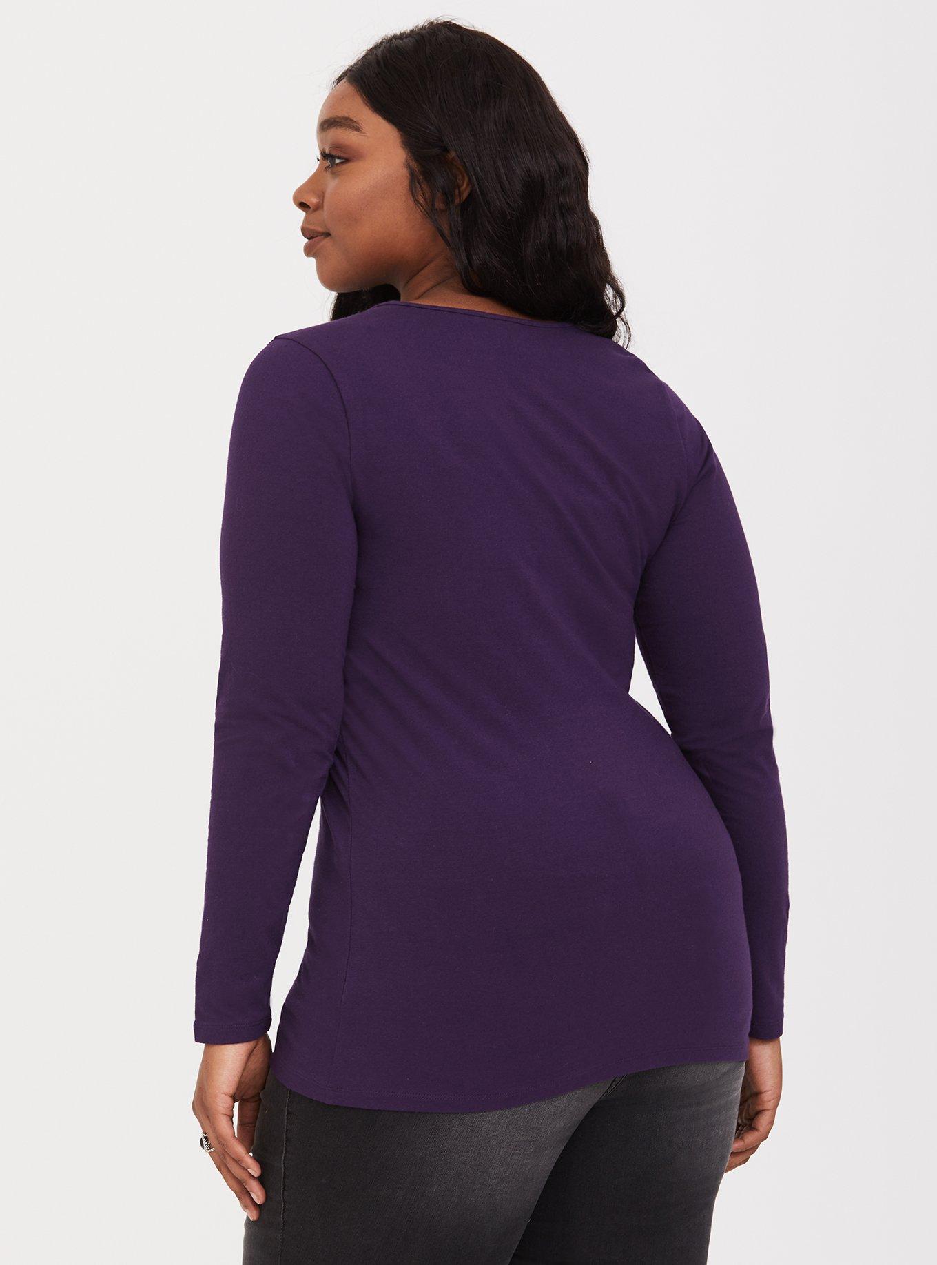 Plus Size - Purple Mesh Foxy Tee - Torrid