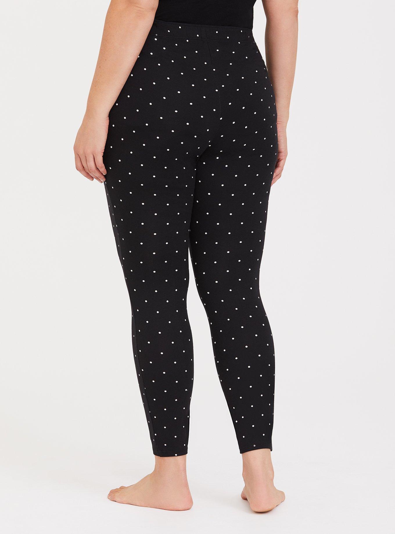 Plus Size - Black & White Polka Dot Lounge Legging - Torrid