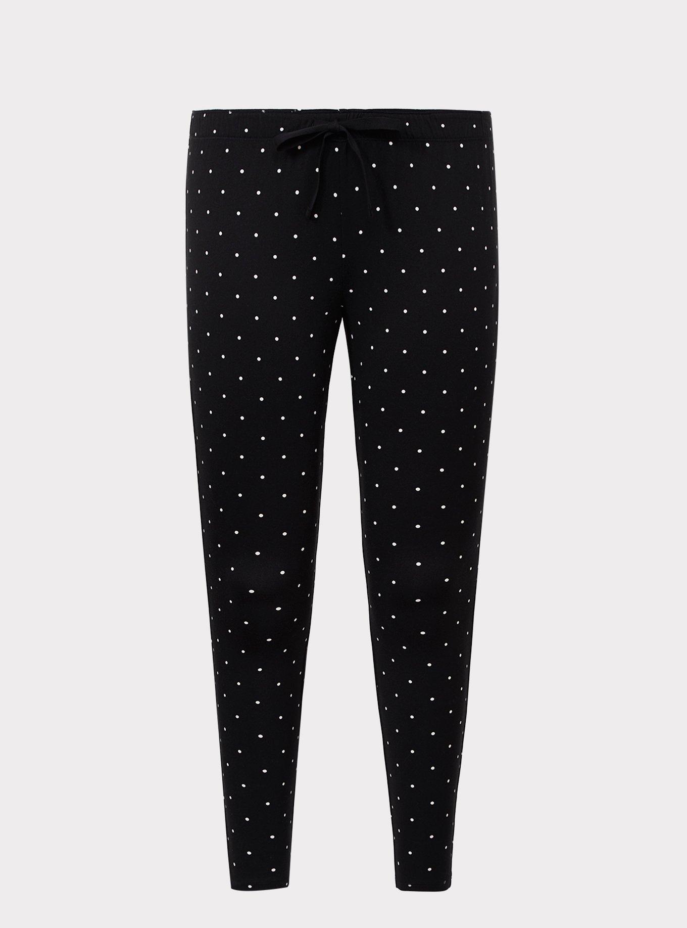 Plus Size - Black & White Polka Dot Lounge Legging - Torrid