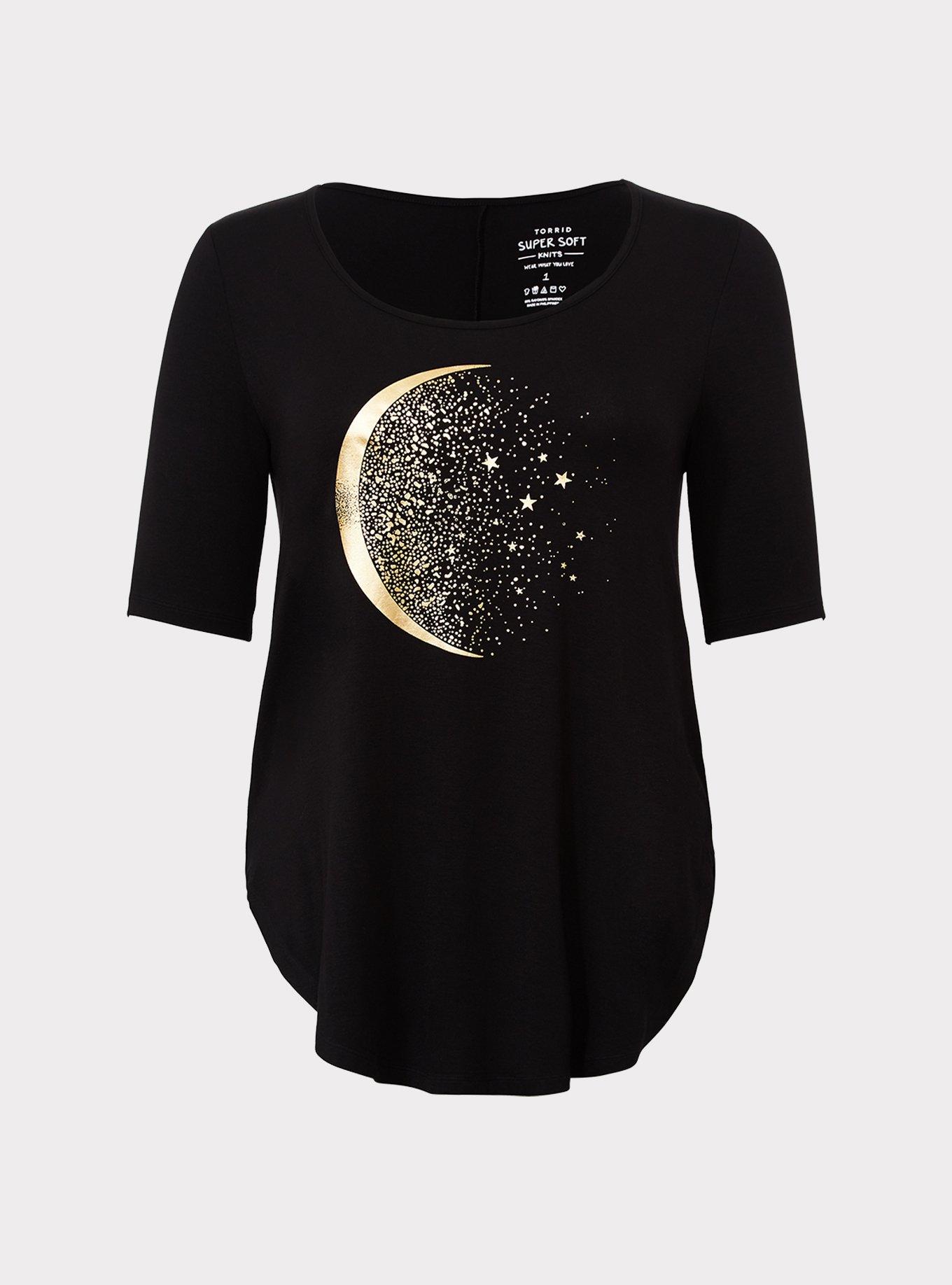 Plus Size - Super Soft Black Moon Tunic Tee - Torrid