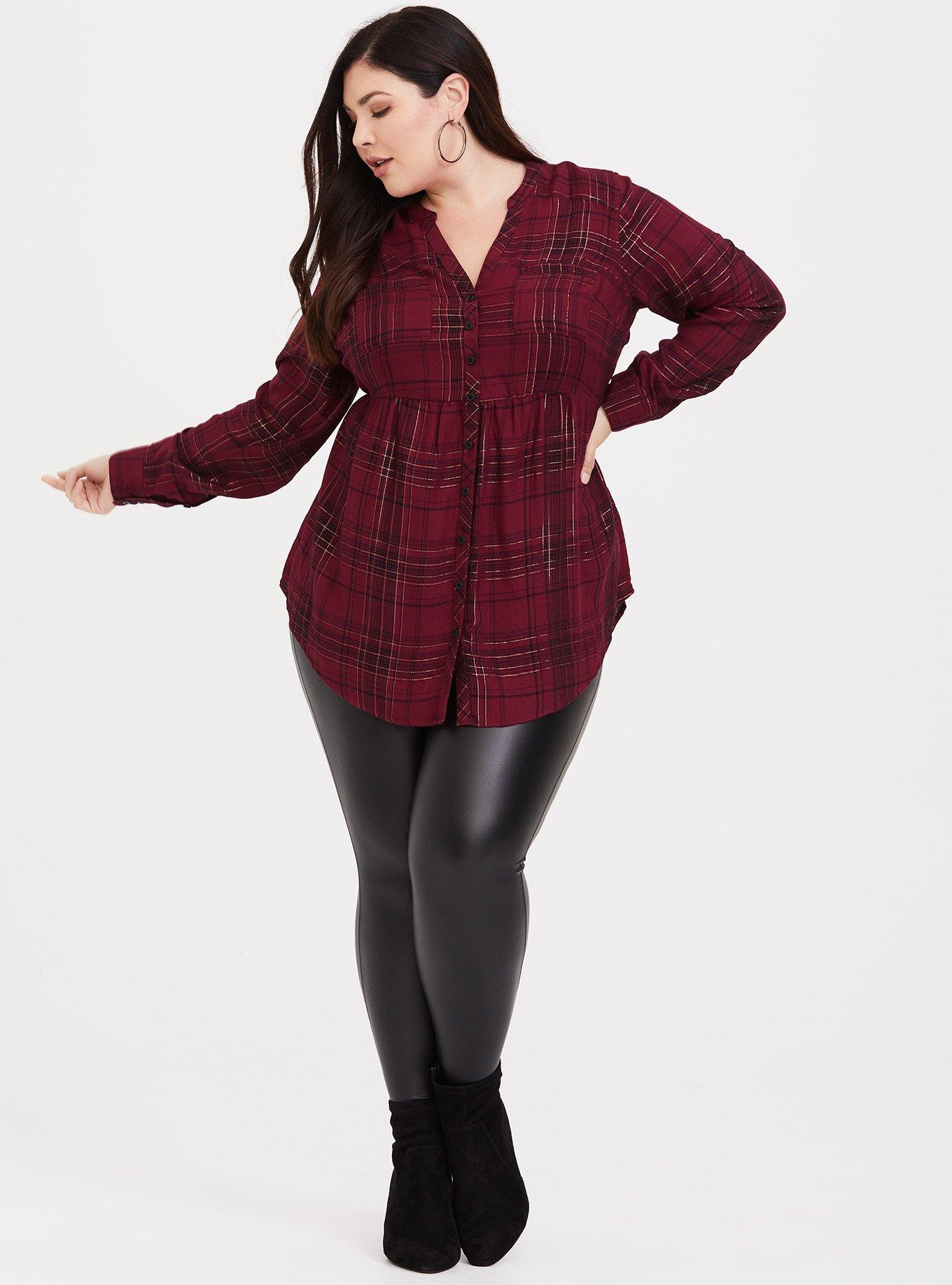 Plus Size - Emma - Plaid Lurex Babydoll Tunic - Torrid
