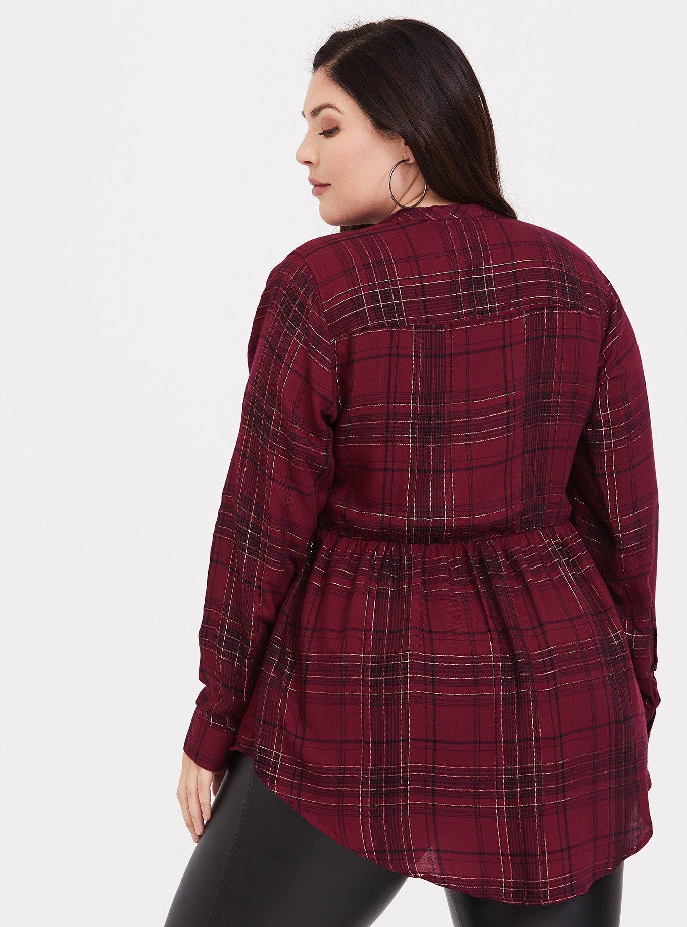 Plus Size - Emma - Plaid Lurex Babydoll Tunic - Torrid