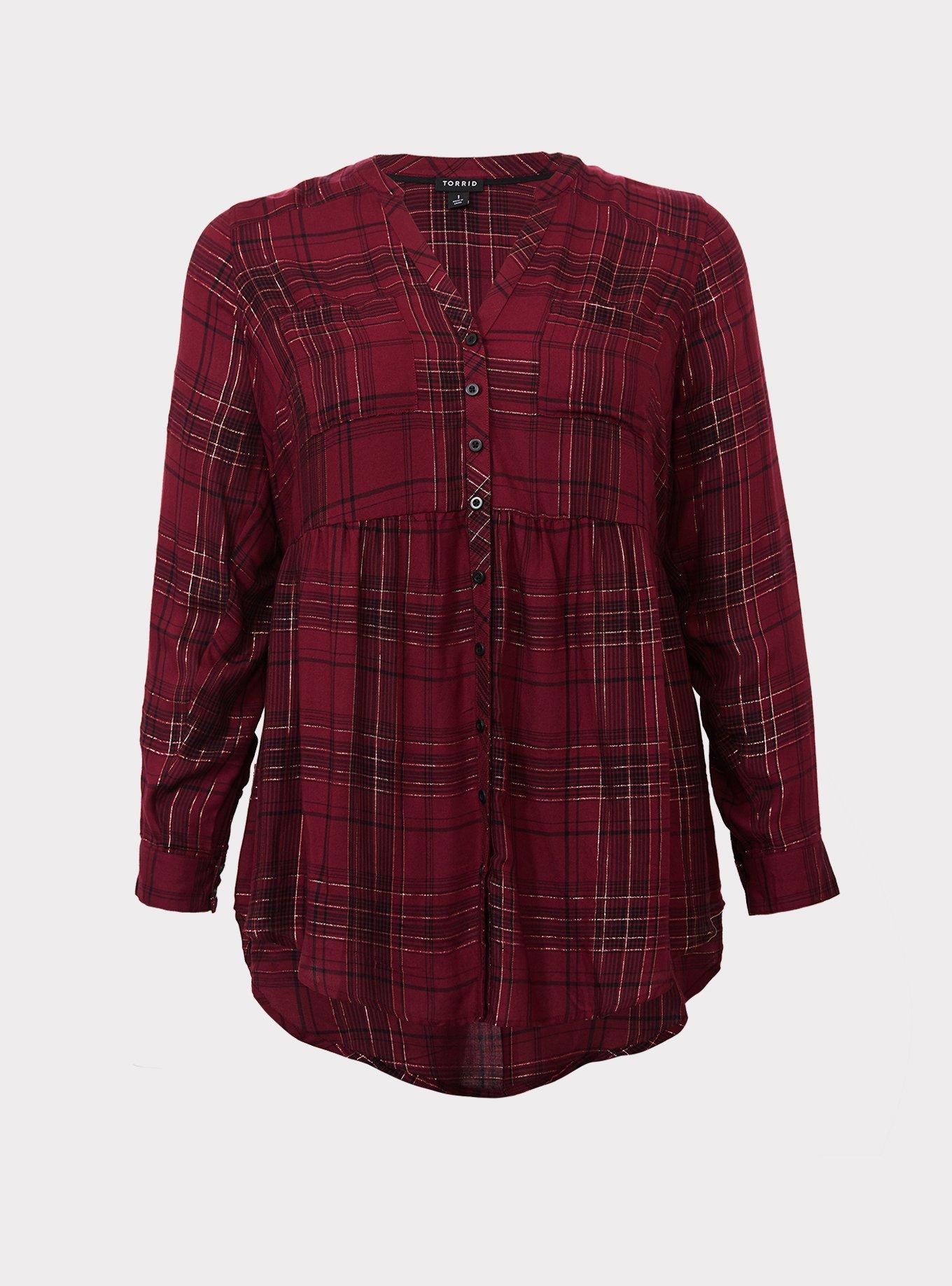 Plus Size - Emma - Plaid Lurex Babydoll Tunic - Torrid