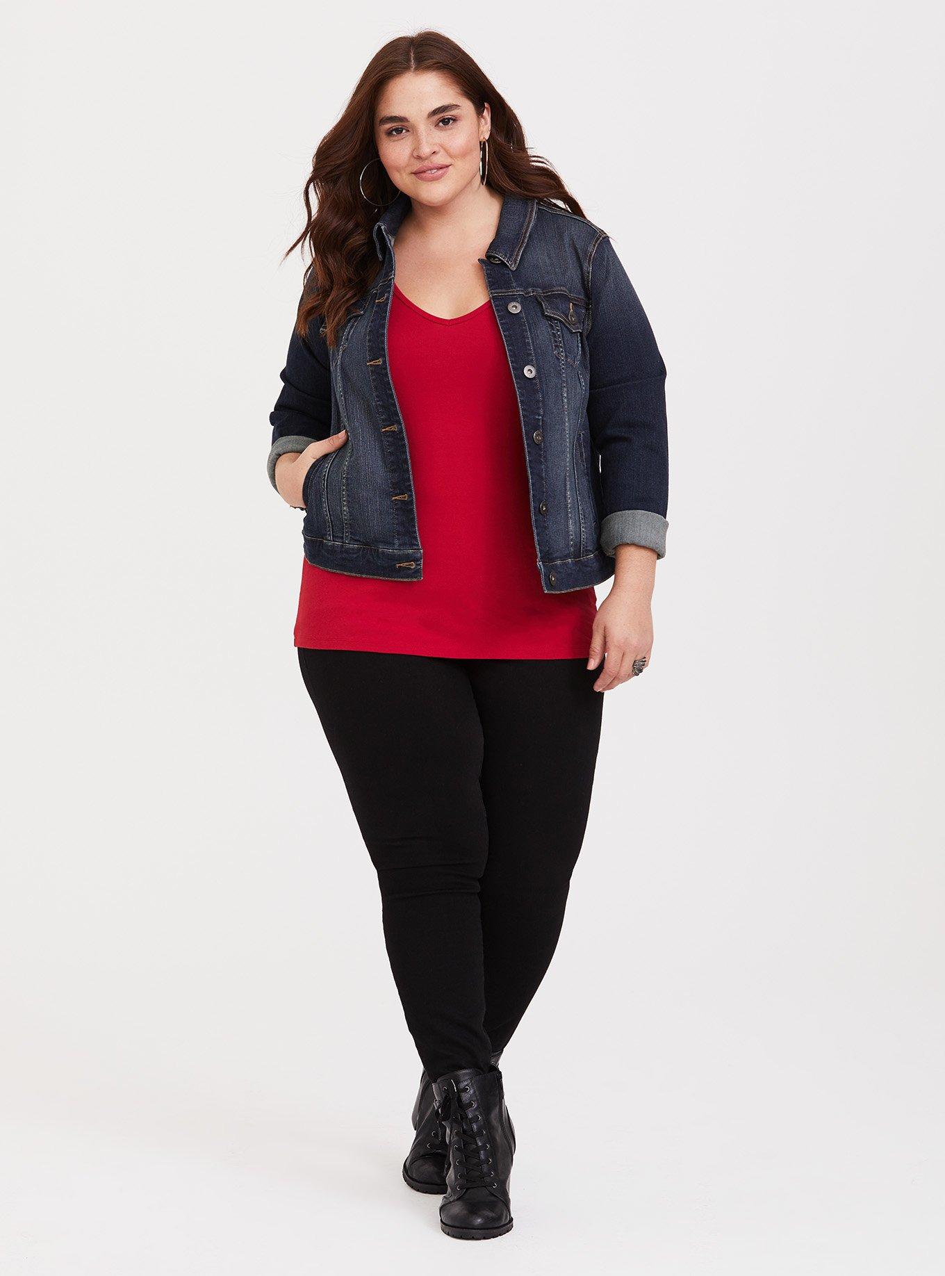 Plus Size - Red V-Neck Foxy Tee - Torrid