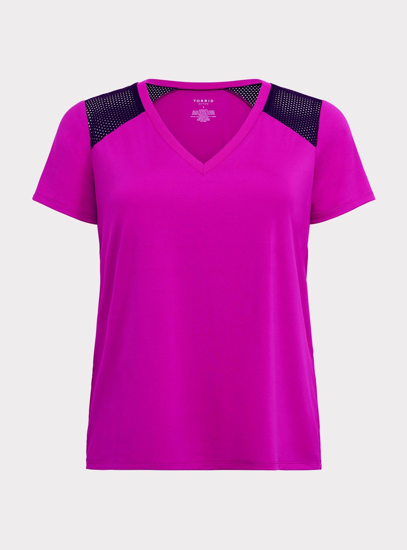 Plus Size - Pink Wicking Tech Jersey Active Tee - Torrid
