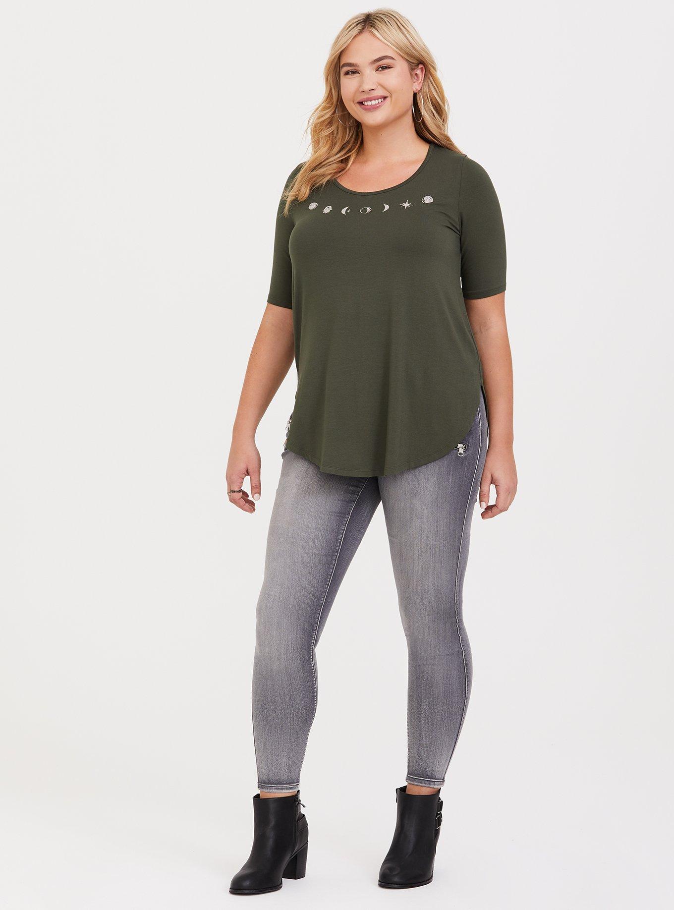 Plus Size - Super Soft Olive Green Celestial Tunic Tee - Torrid