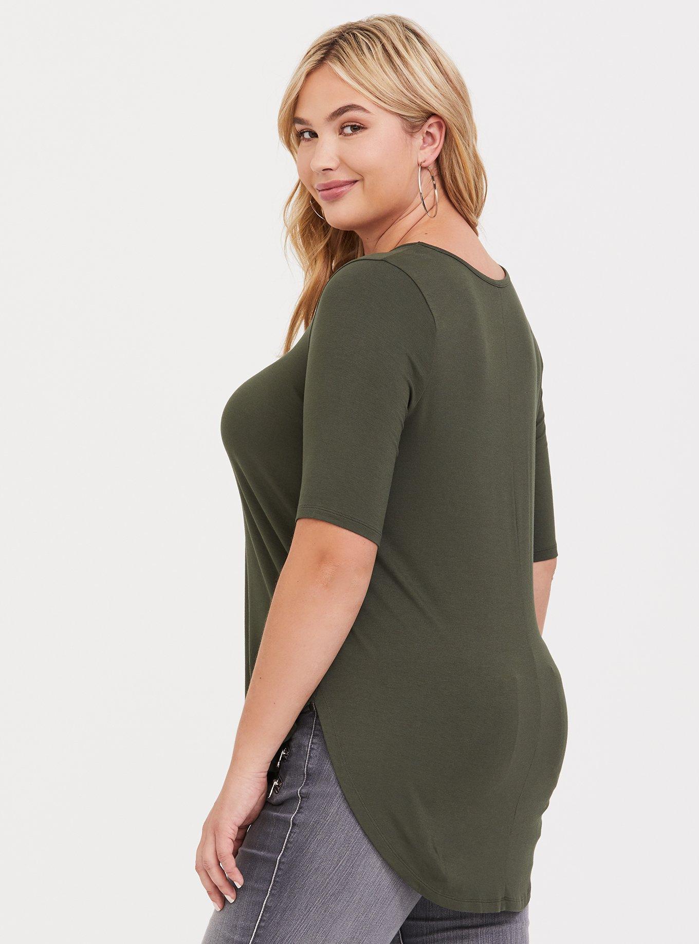 Plus Size - Super Soft Olive Green Celestial Tunic Tee - Torrid