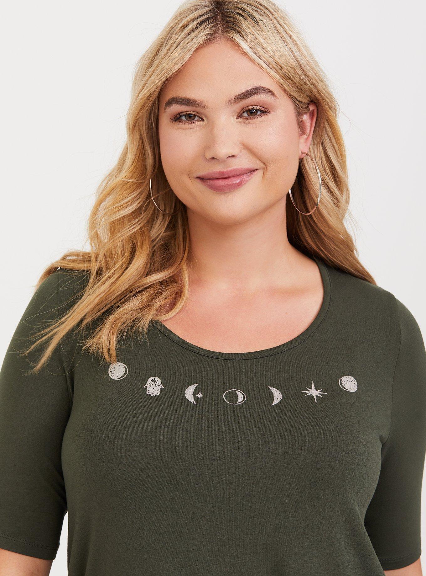 Plus Size - Super Soft Olive Green Celestial Tunic Tee - Torrid