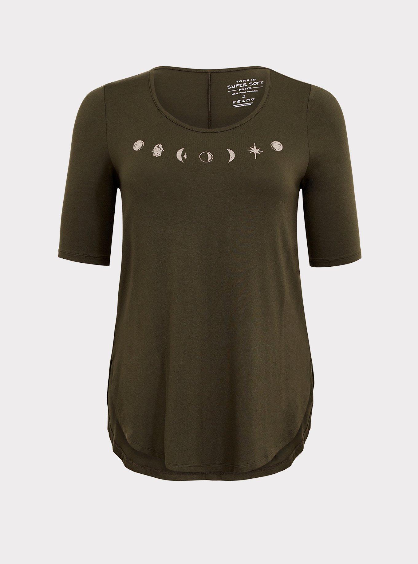 Plus Size - Super Soft Olive Green Celestial Tunic Tee - Torrid