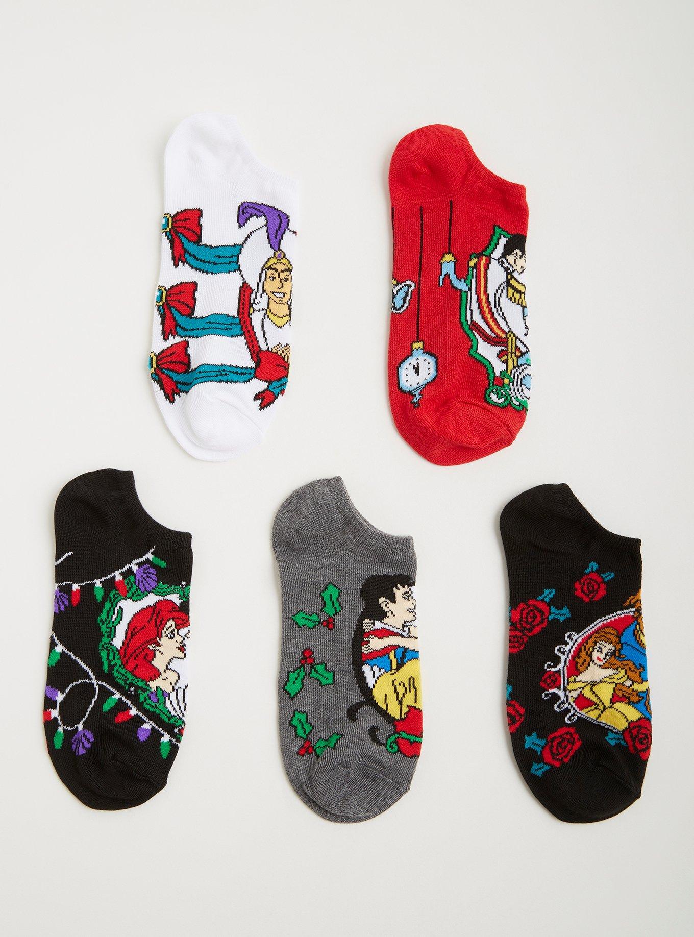 Plus Size - Disney Princess Christmas Socks - Pack of 5 - Torrid