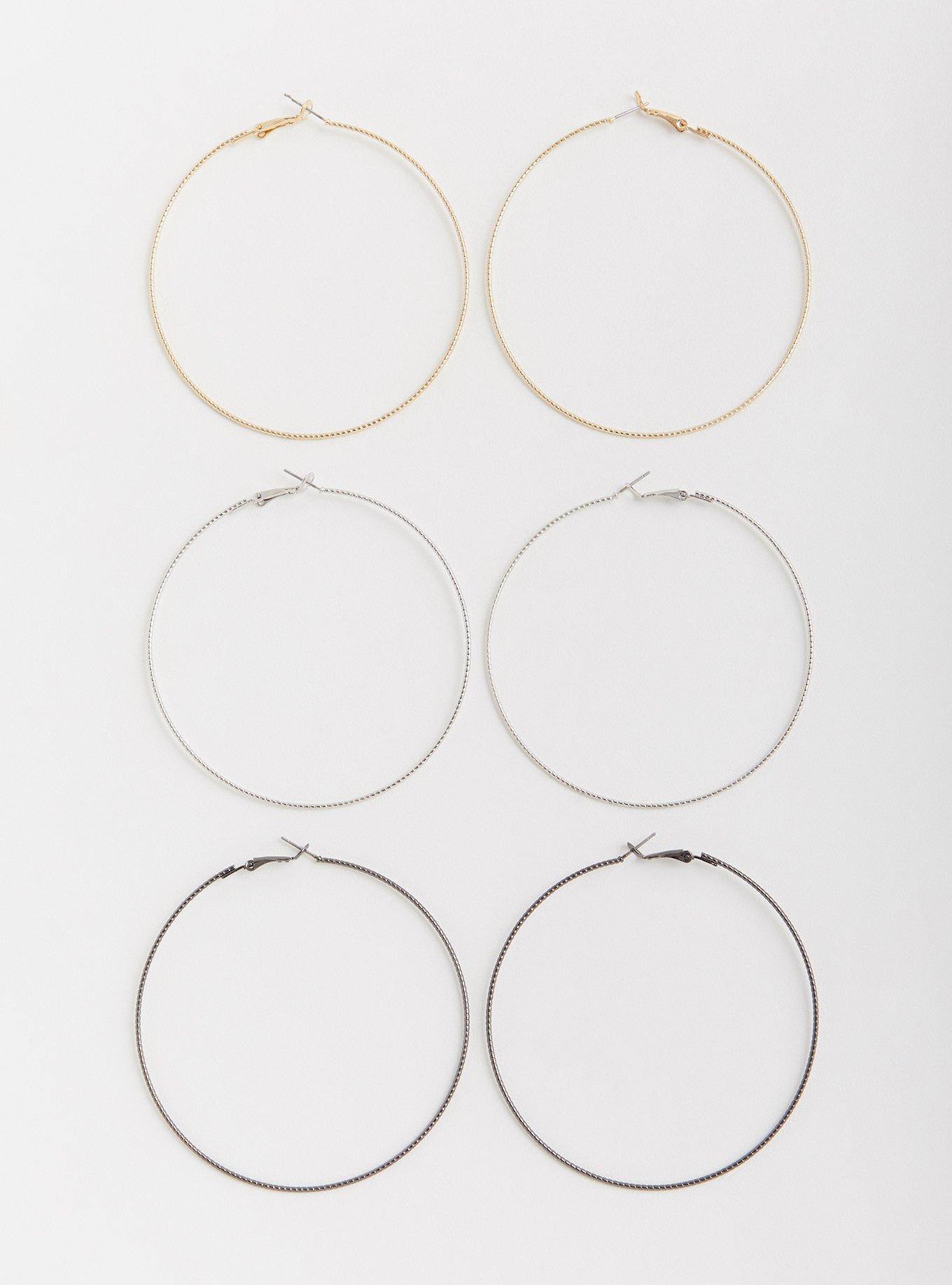 Plus Size - Multi Hoop Earrings Set - Set of 3 - Torrid