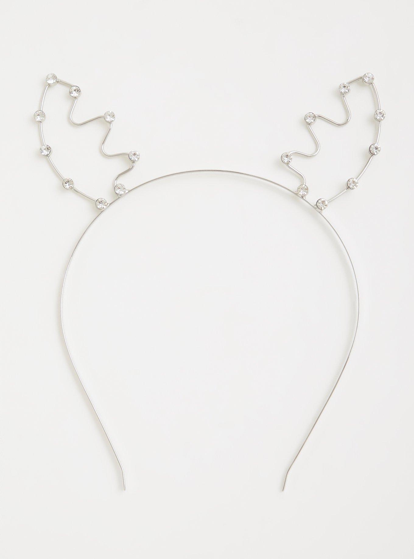 Plus Size - Silver Rhinestone Antlers Headband - Torrid
