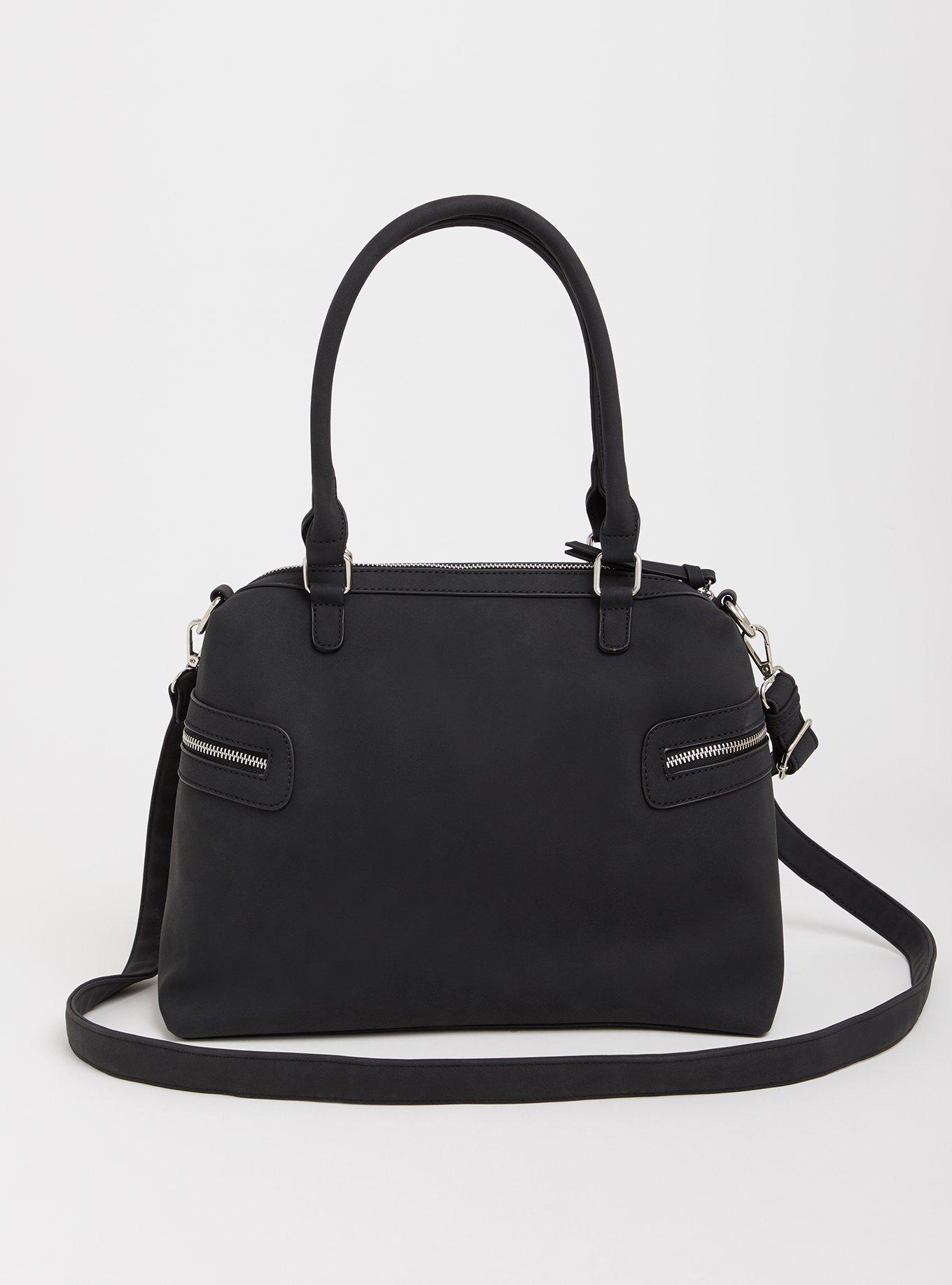 Plus Size - Black Faux Leather Quilted Satchel - Torrid