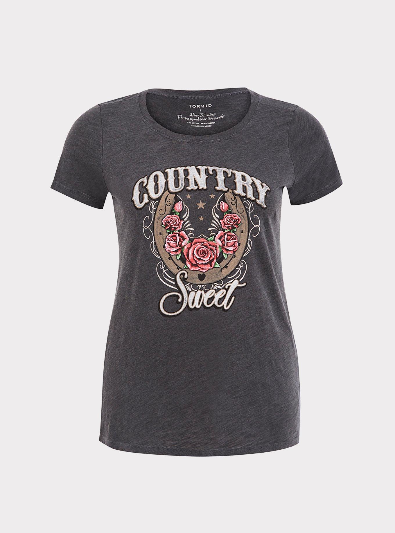 Plus Size - Grey Country Sweet Crew Tee - Torrid