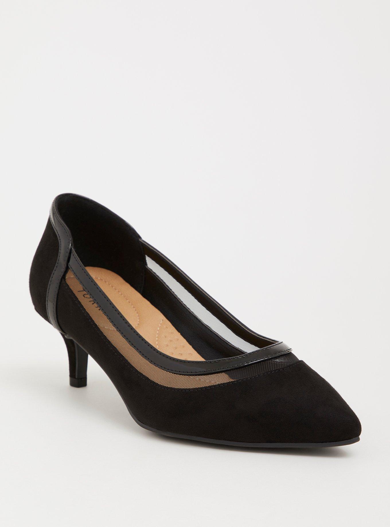 Plus Size - Black Mesh Pointed Toe Pump (Wide Width) - Torrid