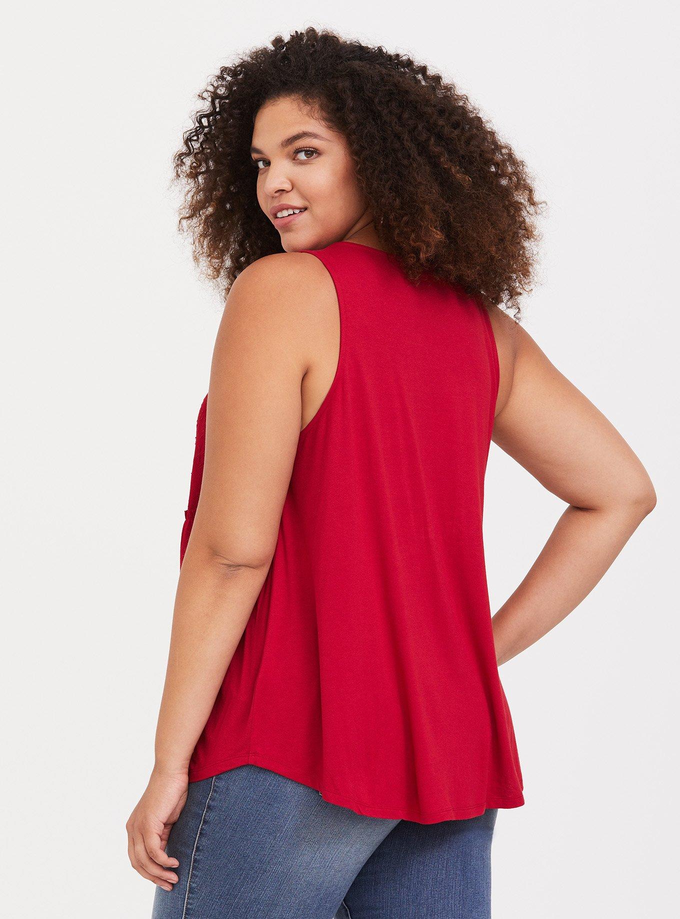 Plus Size - Red Floral Lace Tank - Torrid