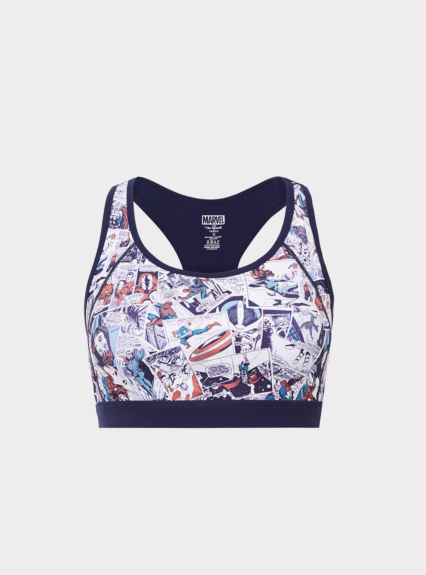 Plus Size - Her Universe Marvel Comic Print Sports Bra - Torrid