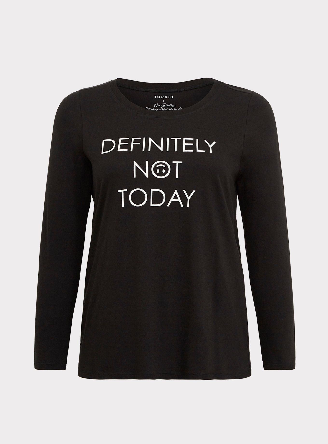 Plus Size - Black Not Today Slim Fit Tee - Torrid
