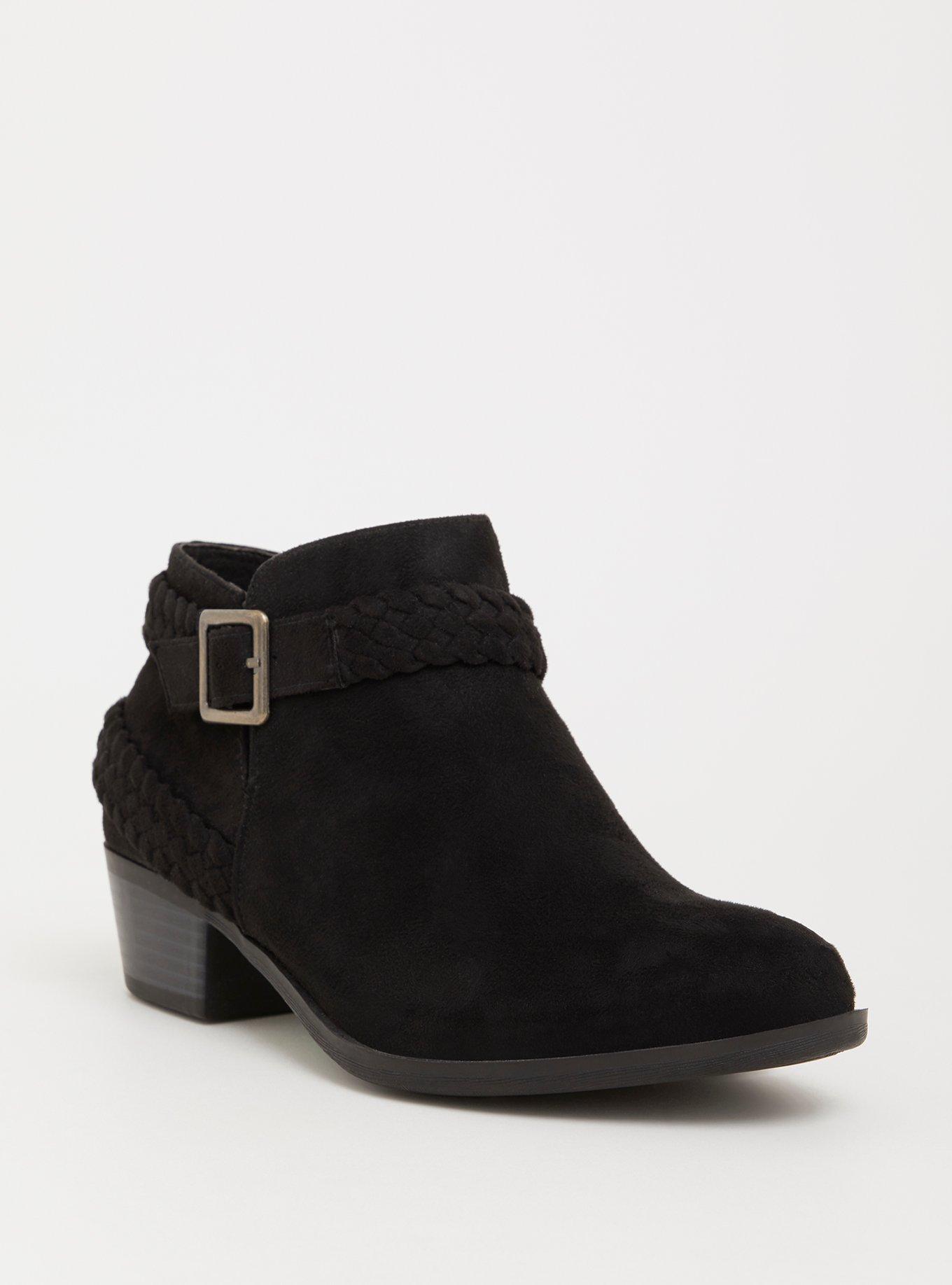 Plus Size - Black Braided Bootie (Wide Width) - Torrid
