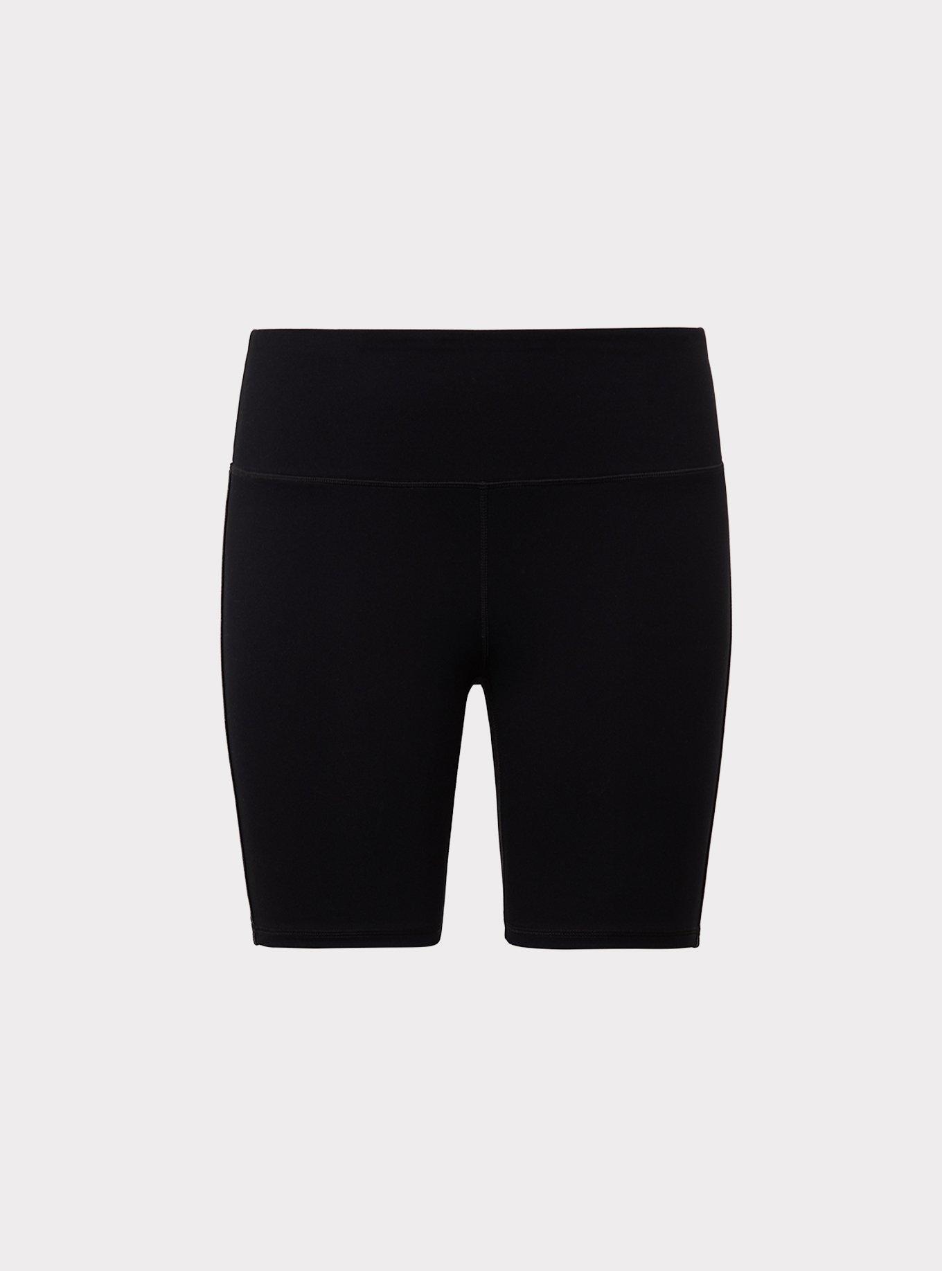 Plus Size - Black Metallic Piping Wicking Active Bike Short - Torrid