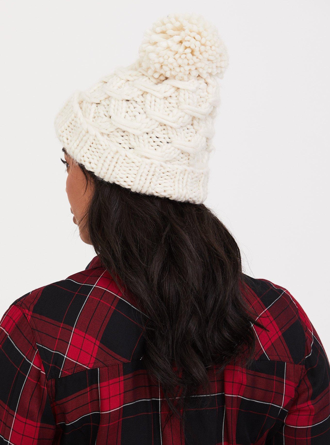 Plus Size - Ivory Chunky Beanie - Torrid