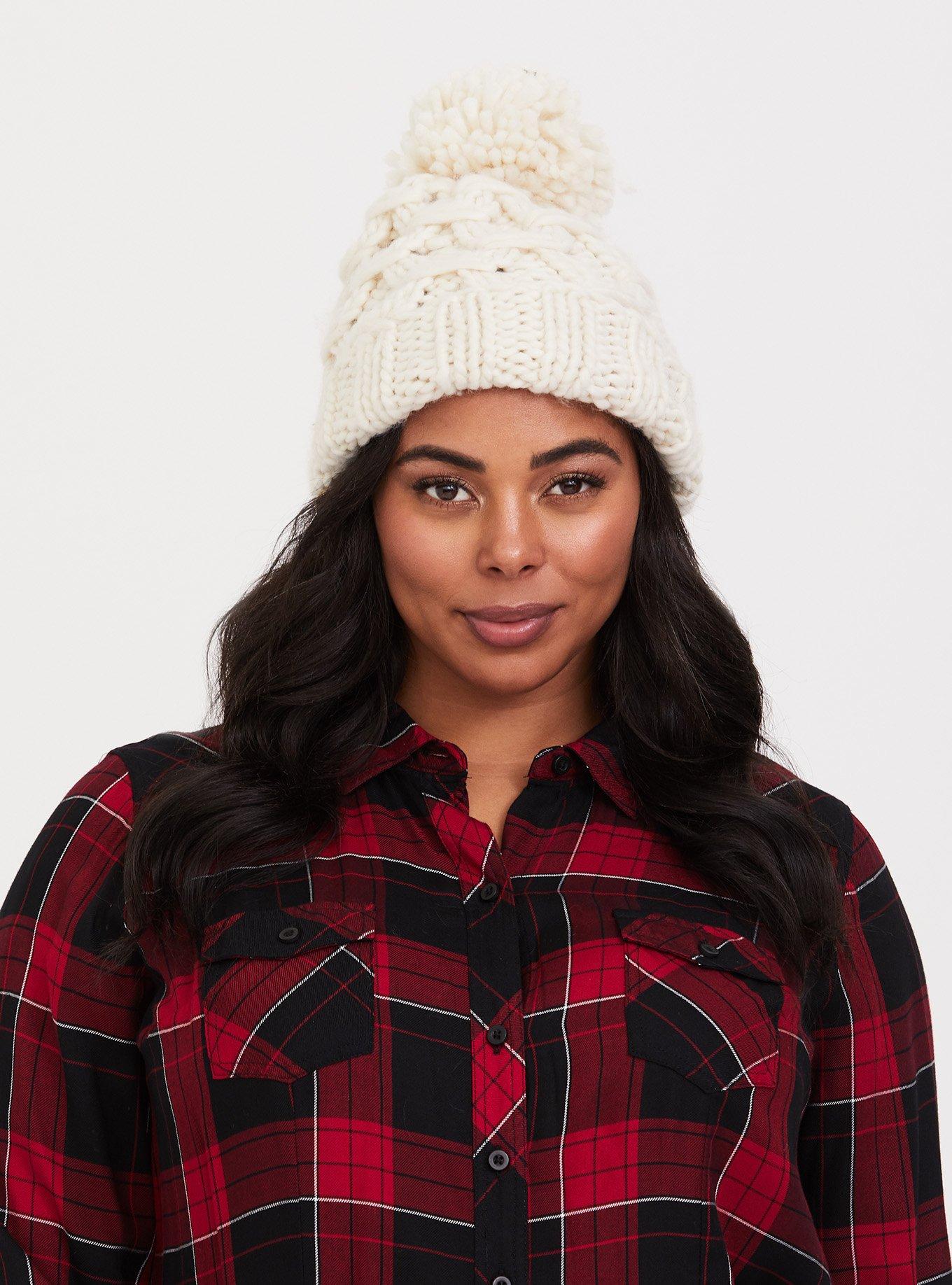 Plus Size - Ivory Chunky Beanie - Torrid
